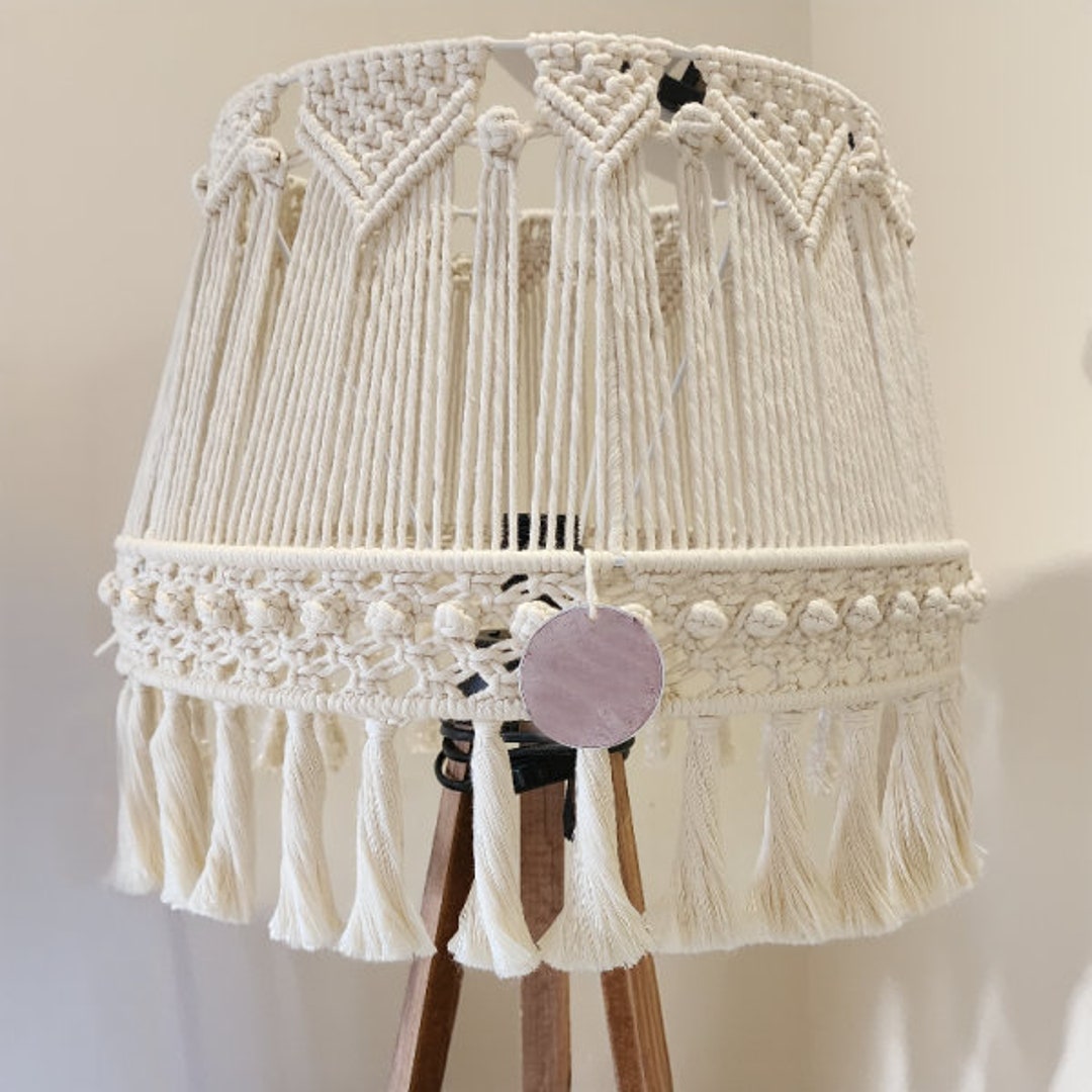 Macrame Floor Lampshade Head Ecru Handcrafted Cotton, 40cm Diameter - Etsy
