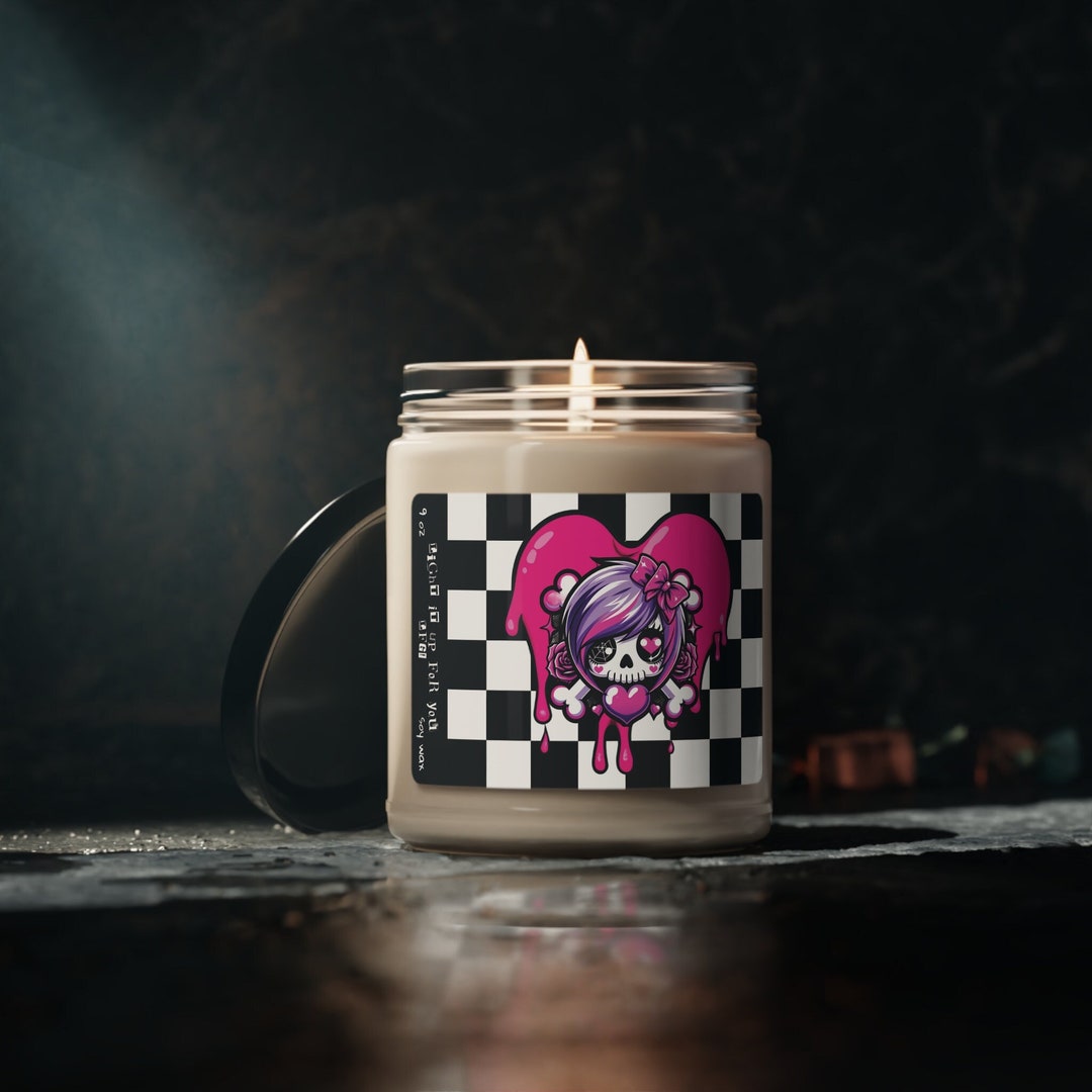 Emo Girl Candle/designer Art Candle Gift for Her/for Him/scented Soy ...