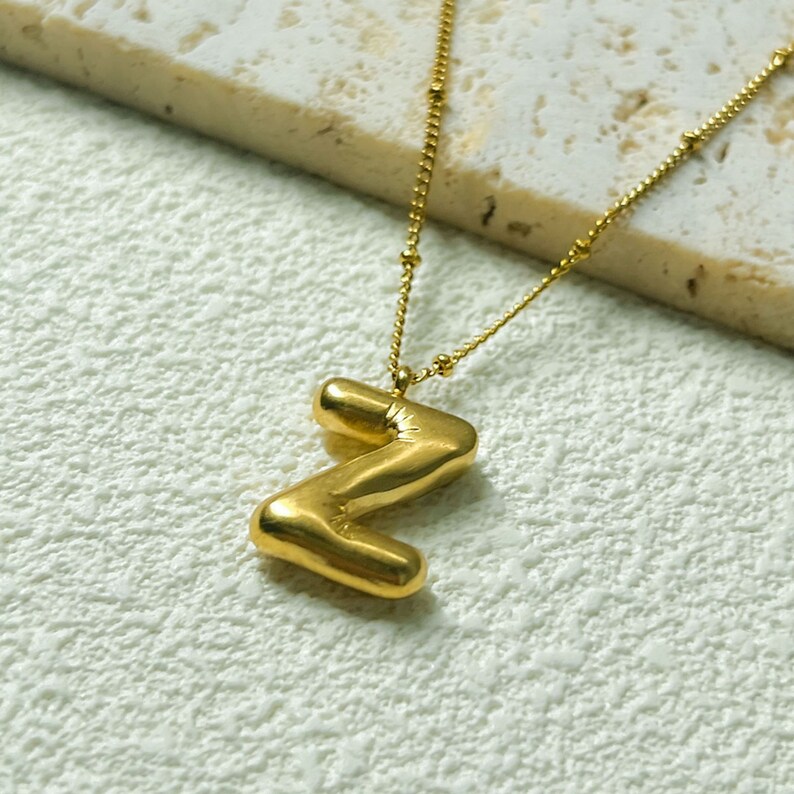 Bubble Initial Pendant Balloon Letter Pendant Bubble Letter Necklace ...