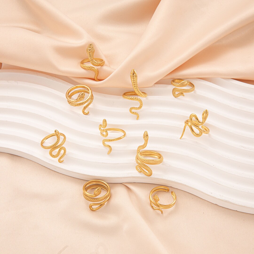 Snake Rings, Personalized Animal Rings, Gold Snake Rings, Snake Jewelry ...