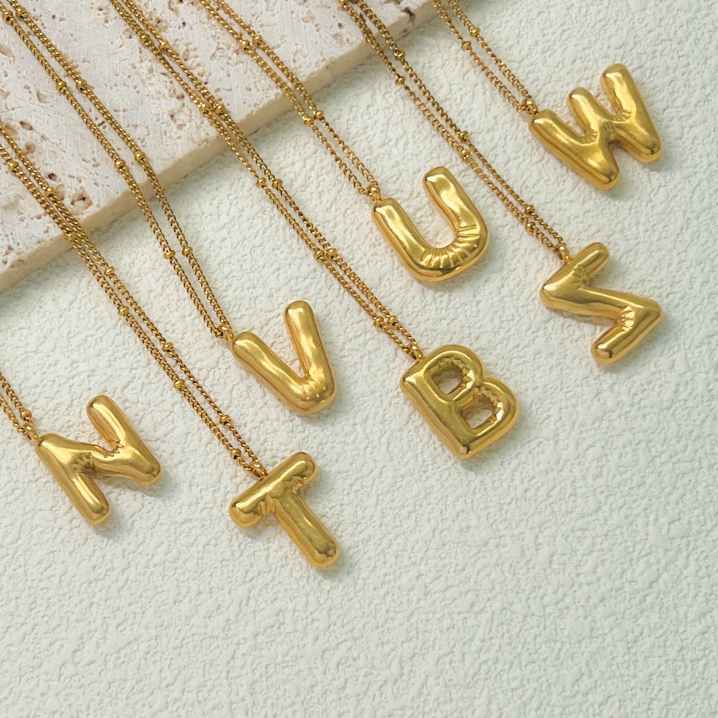 Bubble Initial Pendant Balloon Letter Pendant Bubble Letter Necklace ...