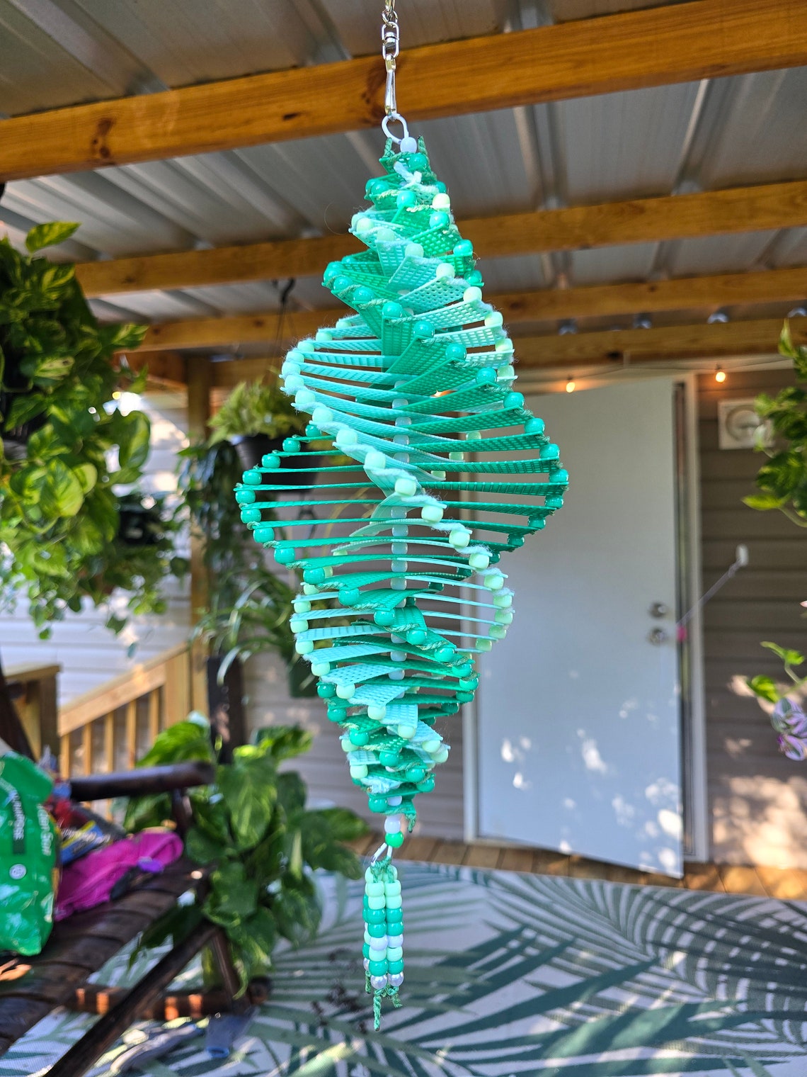 Mint Green & Grass Green Wind Spinner Twirly Porch Decor Minty - Etsy