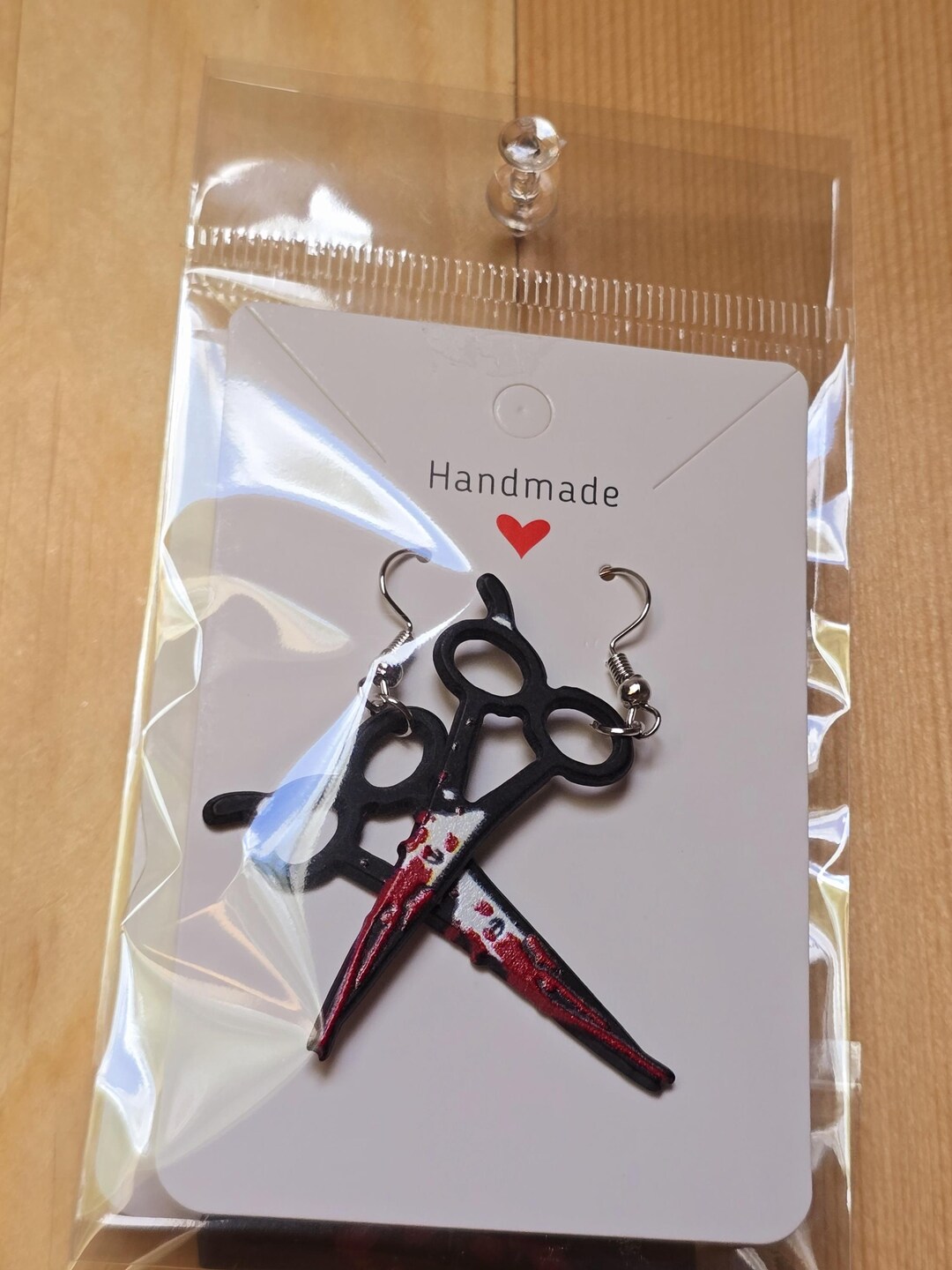 Bloody Fake Scissors, Axe, Hand Tools Halloween Dangle Earrings You ...