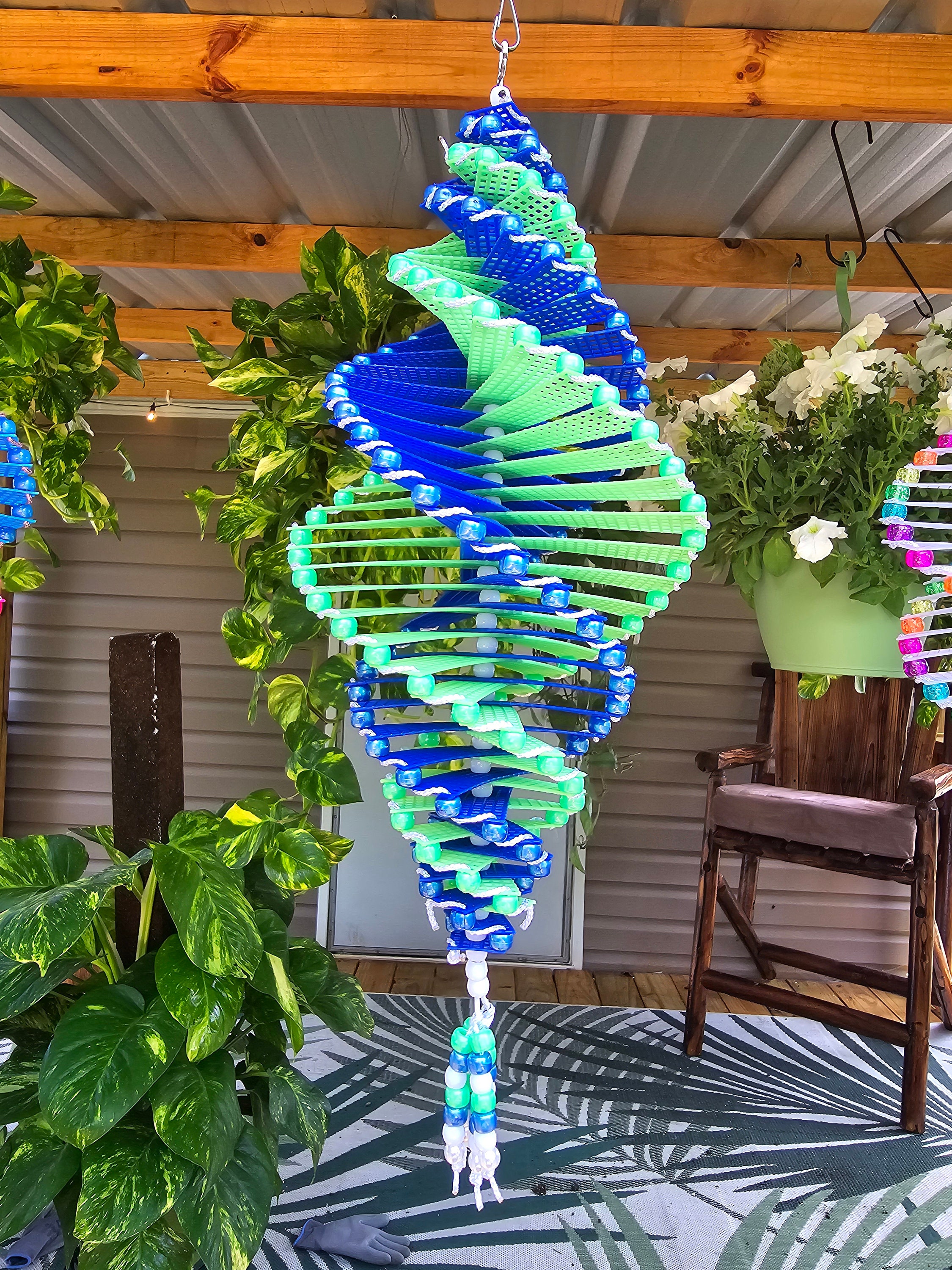 Ocean Blue & Neon Green Wind Spinner Twirly Porch Decor - Etsy
