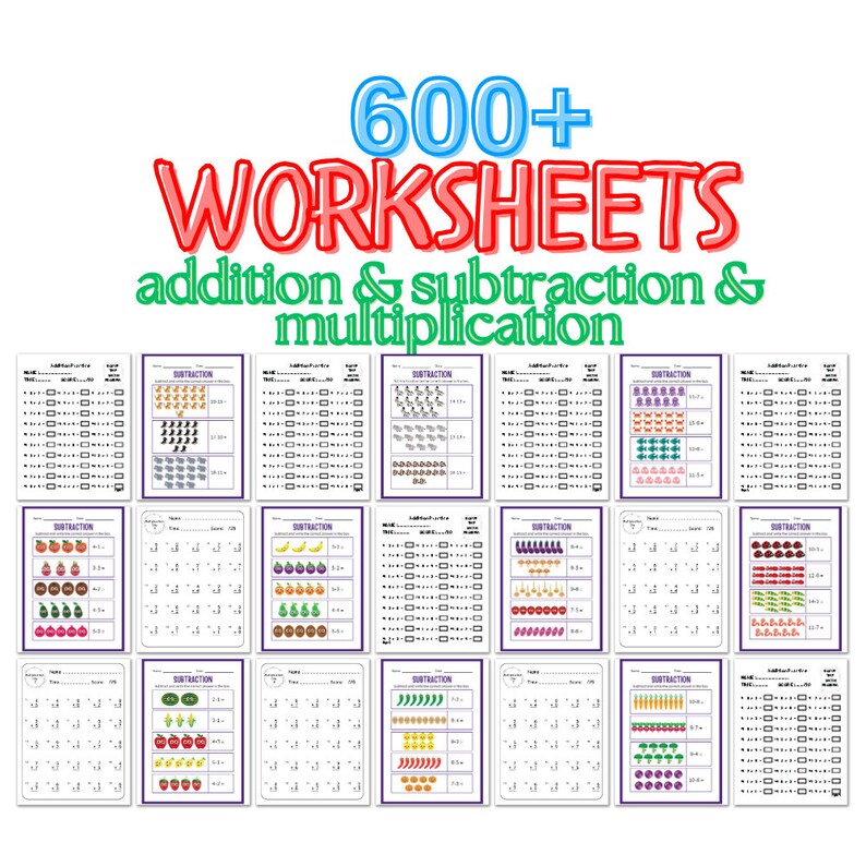 Homeschool First Grade, Math Addition Worksheets, Addition Subtraction ...
