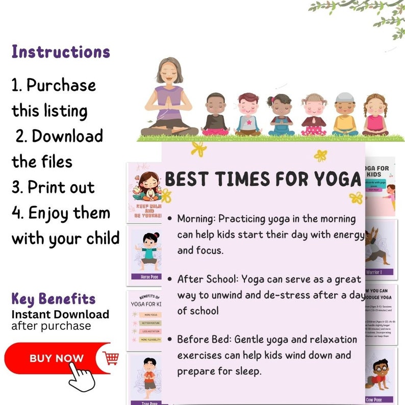 Yoga Flashcards for Kids, Calm Down Activity, Yoga Bo, Kids Yoga Cards ...