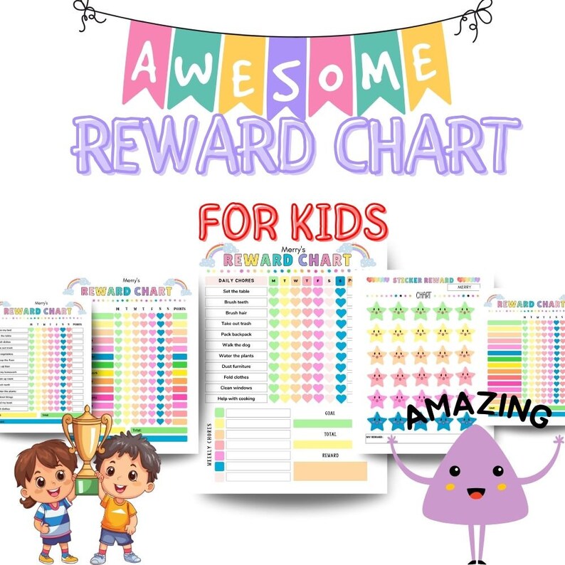 Kids Chore Chart, Kids Reward System, Sleep Reward Chart, Kids Reward ...