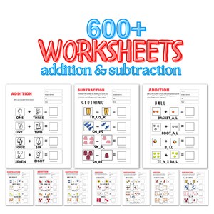 Homeschool First Grade, Math Addition Worksheets, Addition Subtraction ...