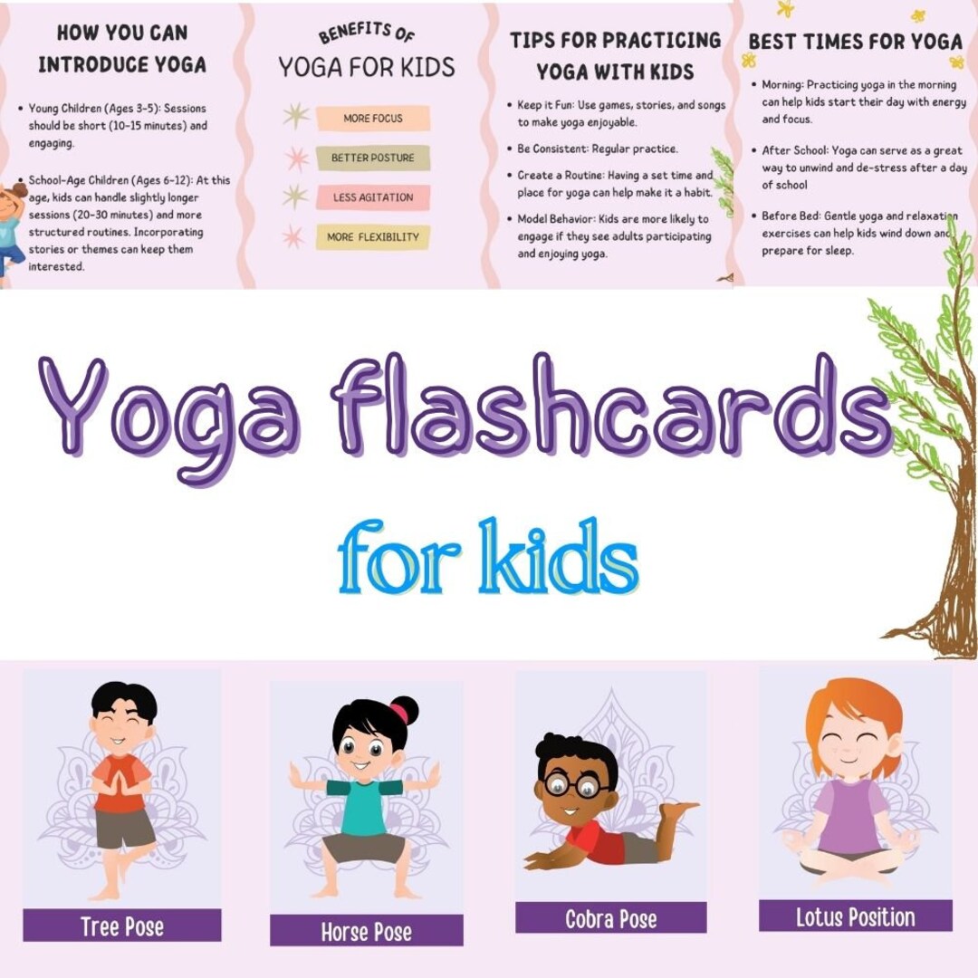 Yoga Flashcards for Kids, Calm Down Activity, Yoga Bo, Kids Yoga Cards ...