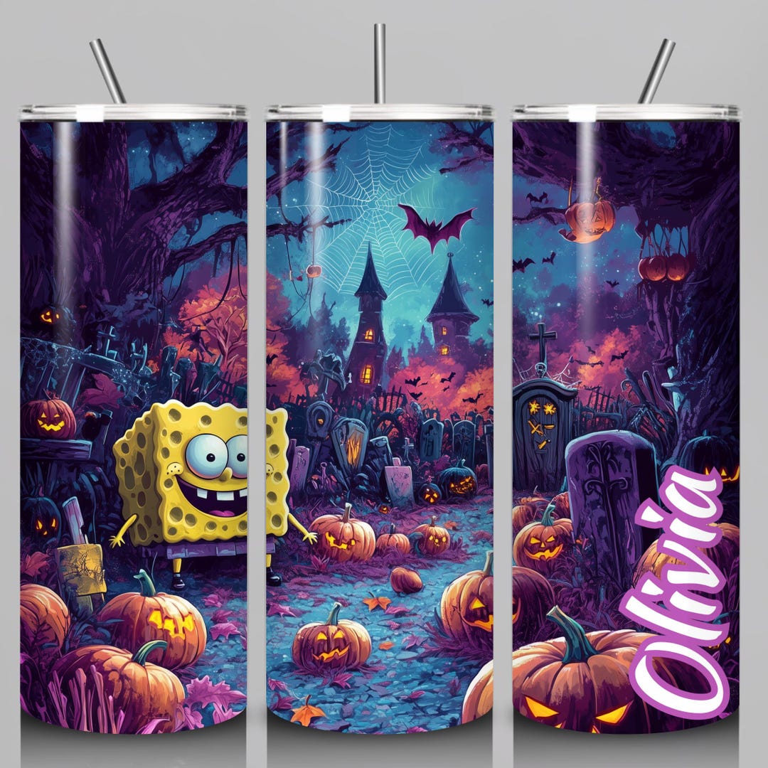 Sponge Character Halloween Customizable Tumbler Cartoon Fan Gift ...