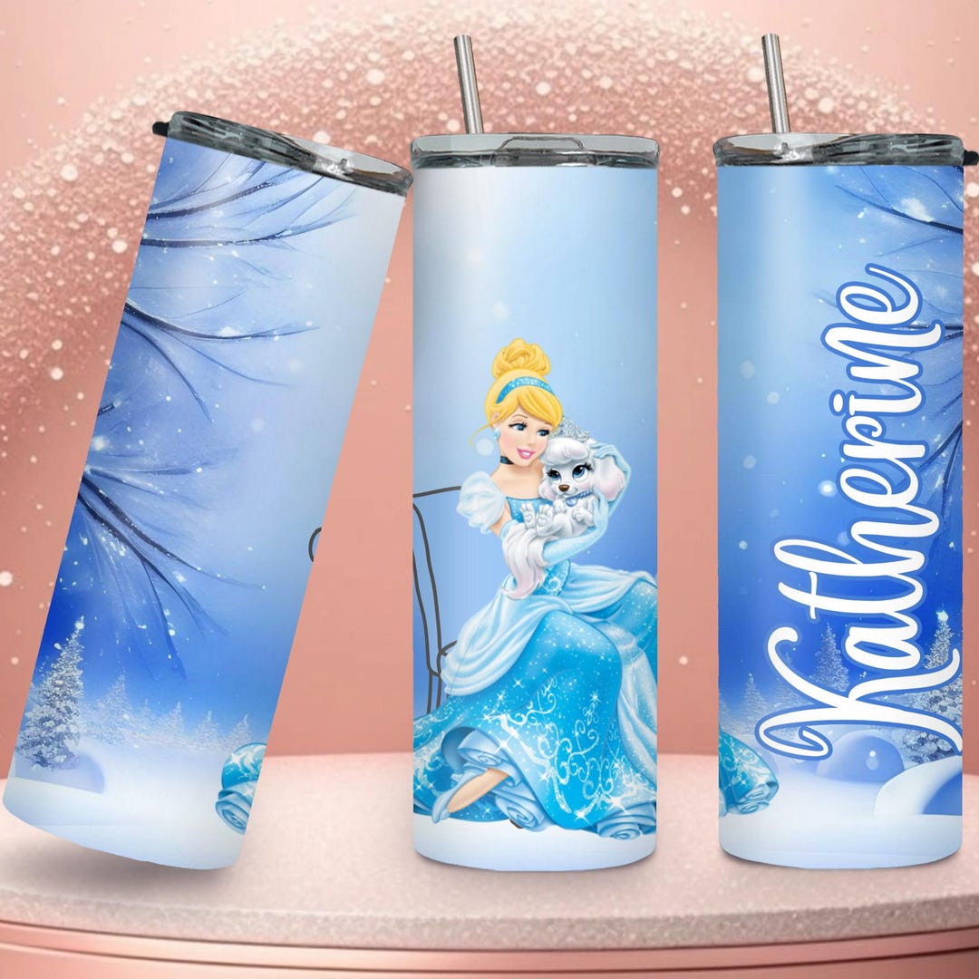 Custom Princes Cinderella Tumbler With Name Disney Princess Winter ...