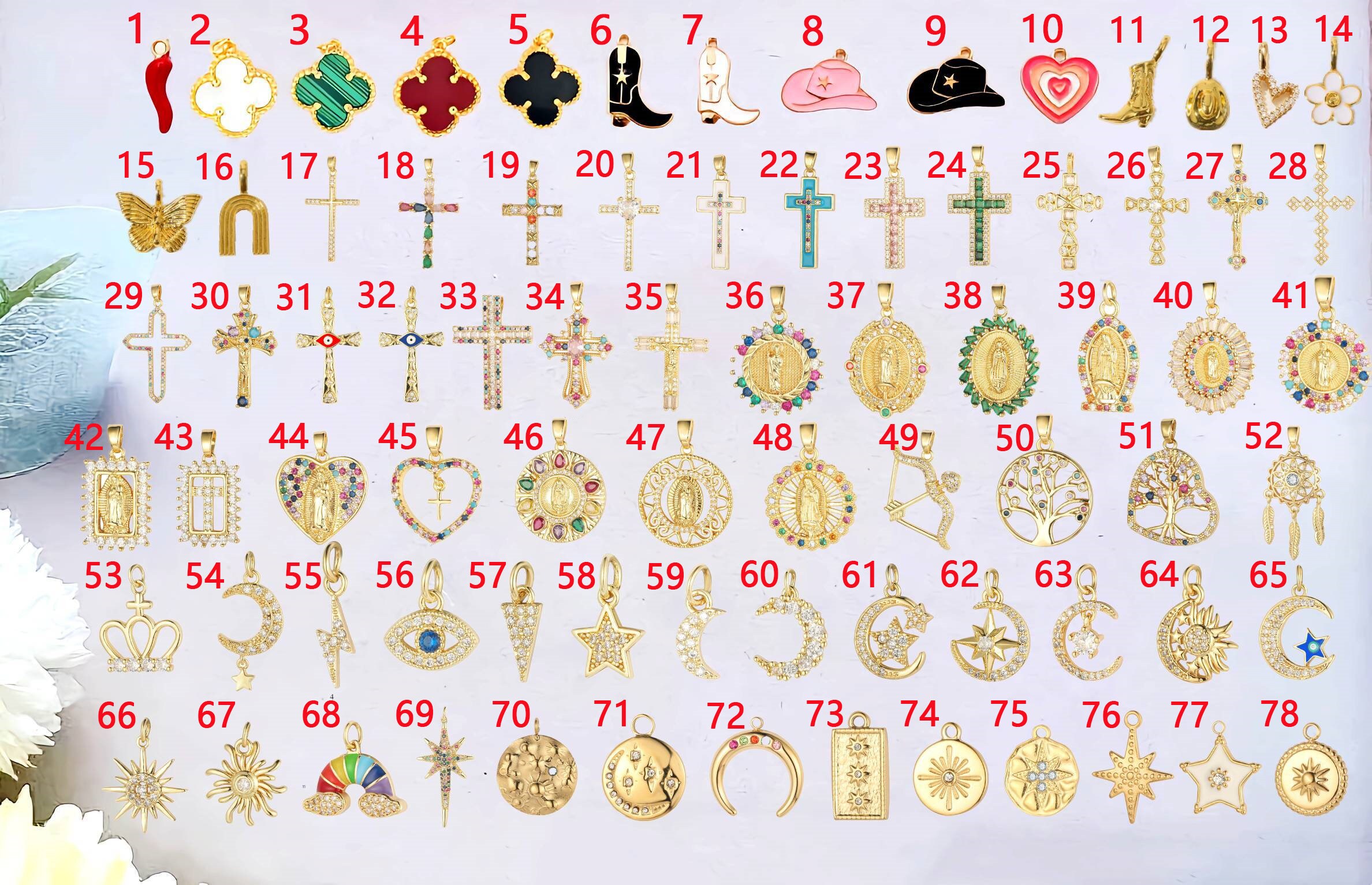 Build Your Own Custom Charm Necklace, Gold Charm Necklace, Custom Charm ...