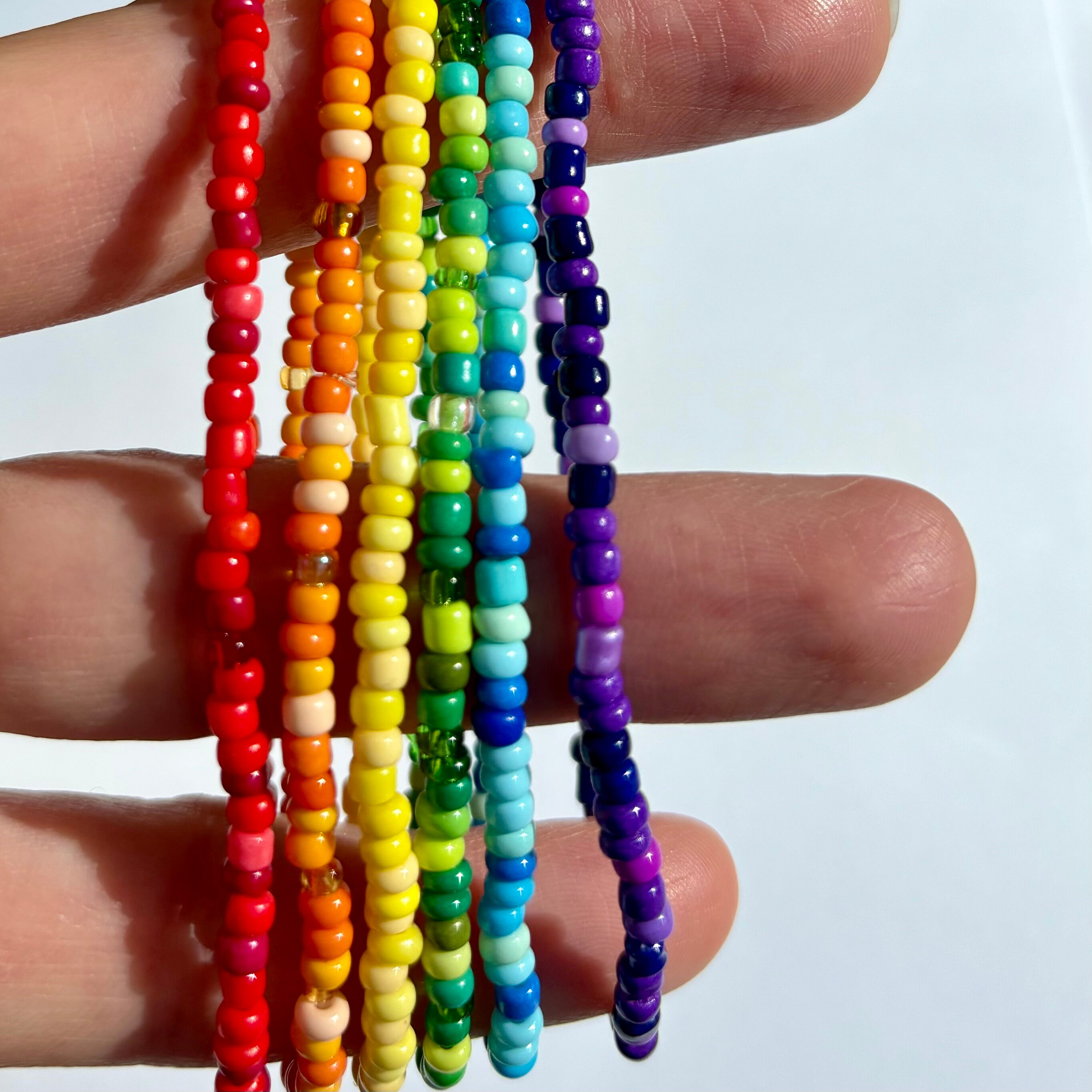 Rainbow Pride Set of 6 Stacked Seed Bead Bracelets - Etsy