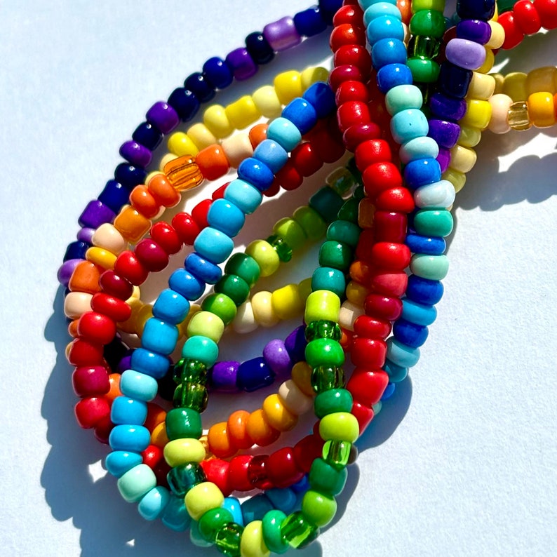 Rainbow Pride Set of 6 Stacked Seed Bead Bracelets - Etsy