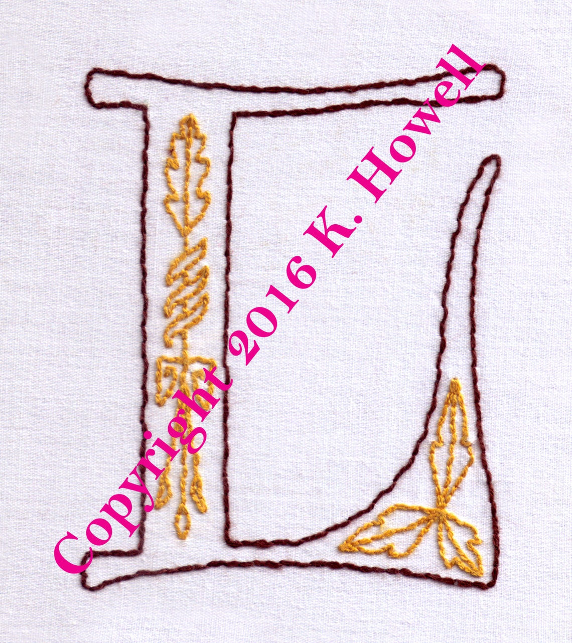 L Hand Embroidery Pattern Medieval Letter Monogram Font | Etsy