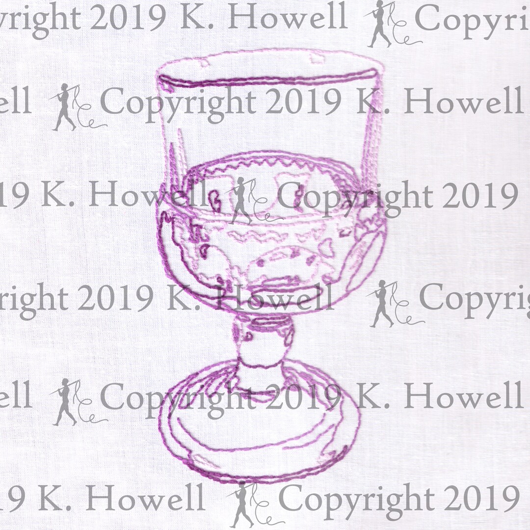 Glass Hand Embroidery Pattern, Glass, Golbet, Challice, Royal, Molded ...