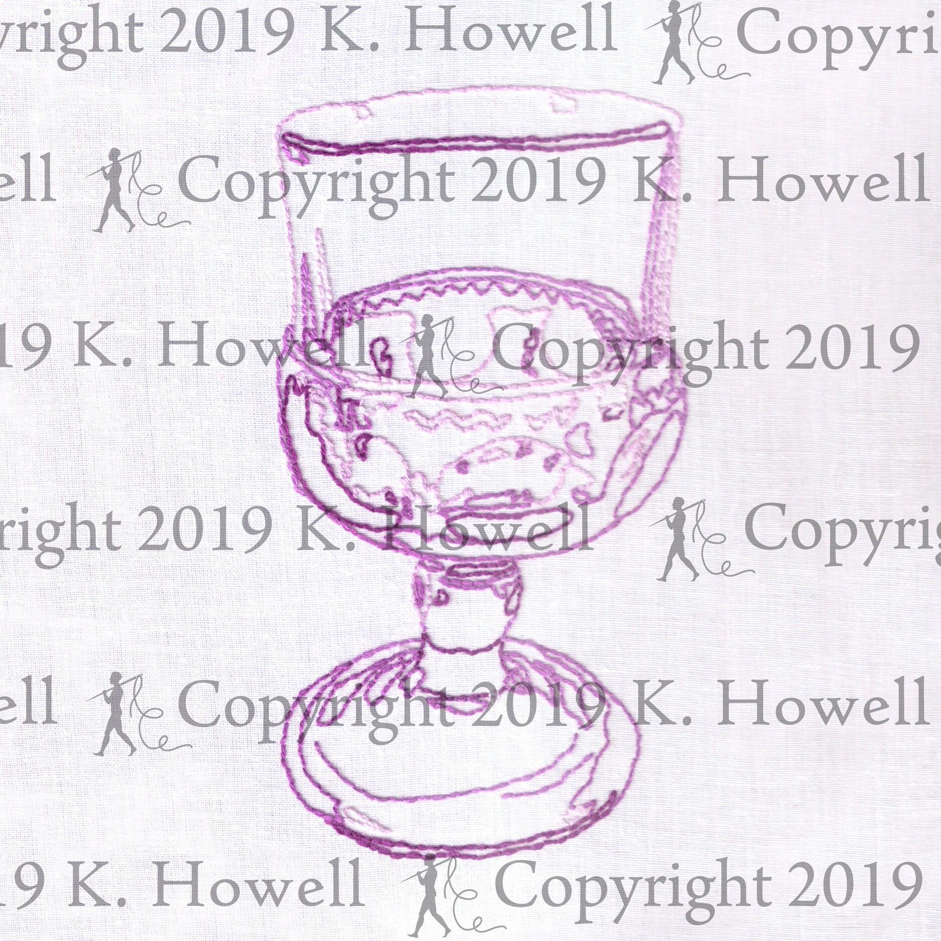 Glass Hand Embroidery Pattern, Glass, Golbet, Challice, Royal, Molded ...