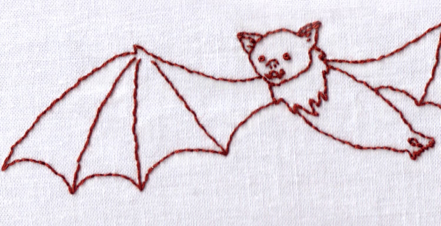 Bat Hand Embroidery Pattern, Halloween, Vampire, Flying, Bat, Cute, PDF ...