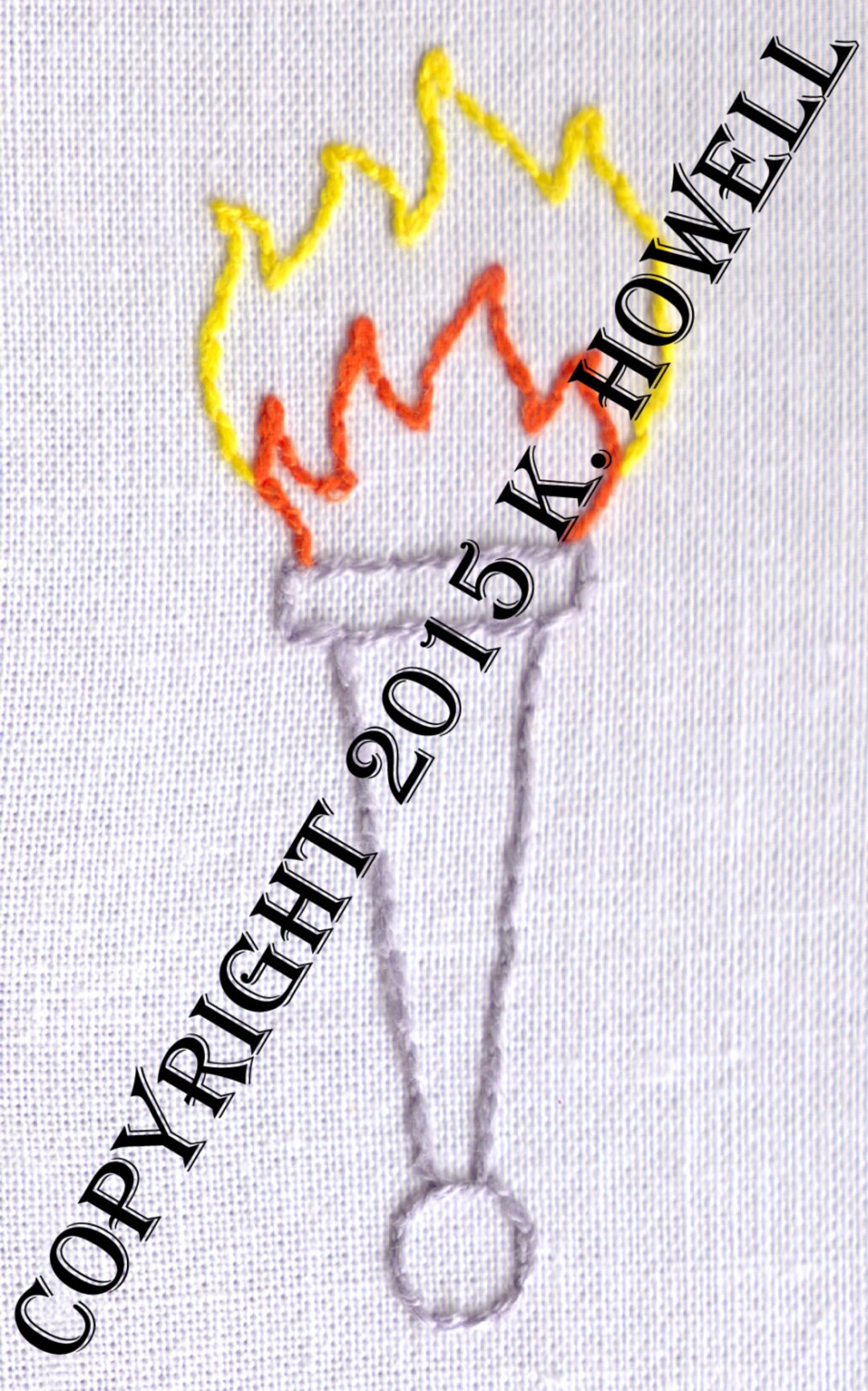 Torch Hand Embroidery Pattern, Olympics, Flame, Light, PDF - Etsy