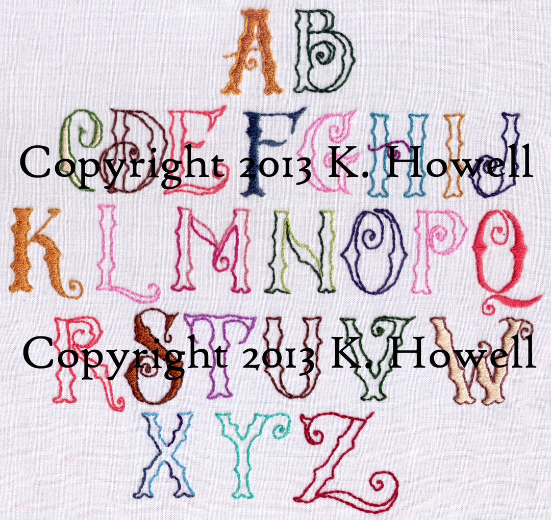 Alphabet Hand Embroidery Pattern, Font, Briarwood Gardens, Letters ...
