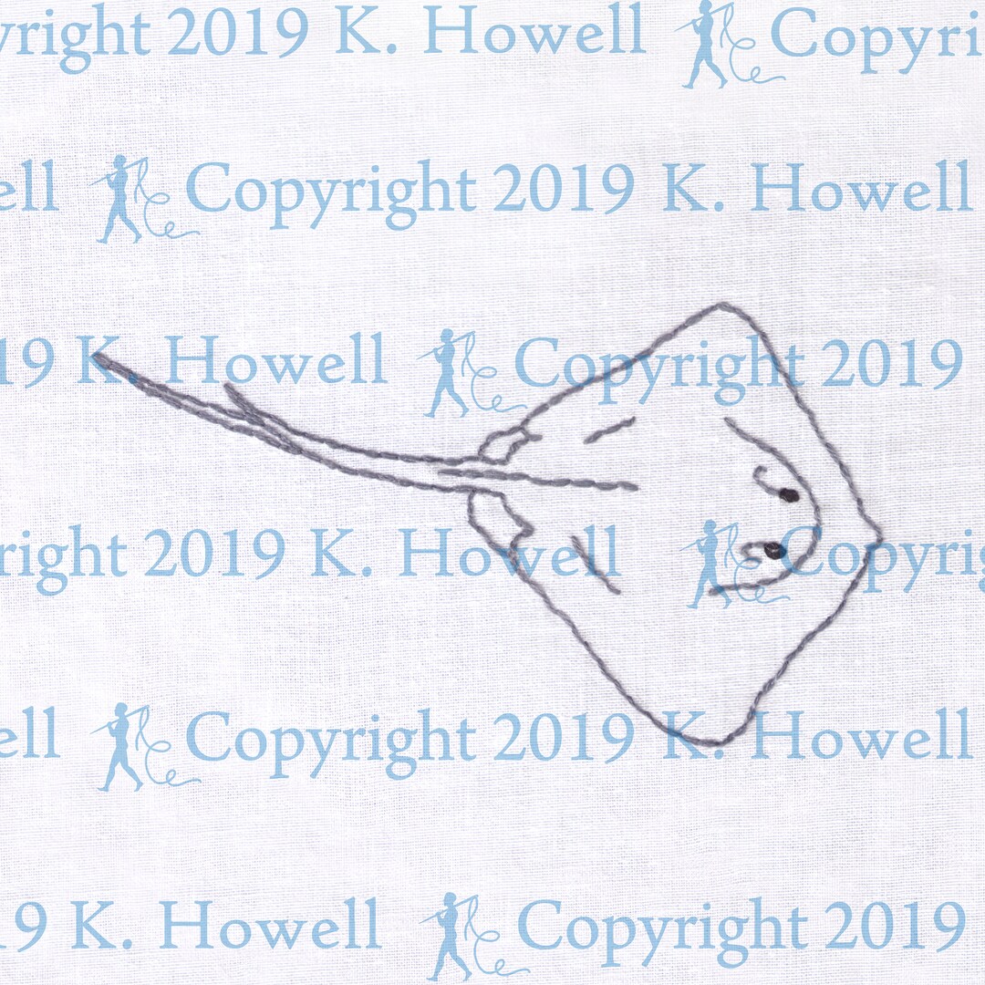 Stingray Hand Embroidery Pattern,stingray, Sting Ray, Sting, Ray, Ocean ...