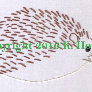Hedgehog Hand Embroidery Pattern, Hedge Hog, Critter, Animal, Spiked ...