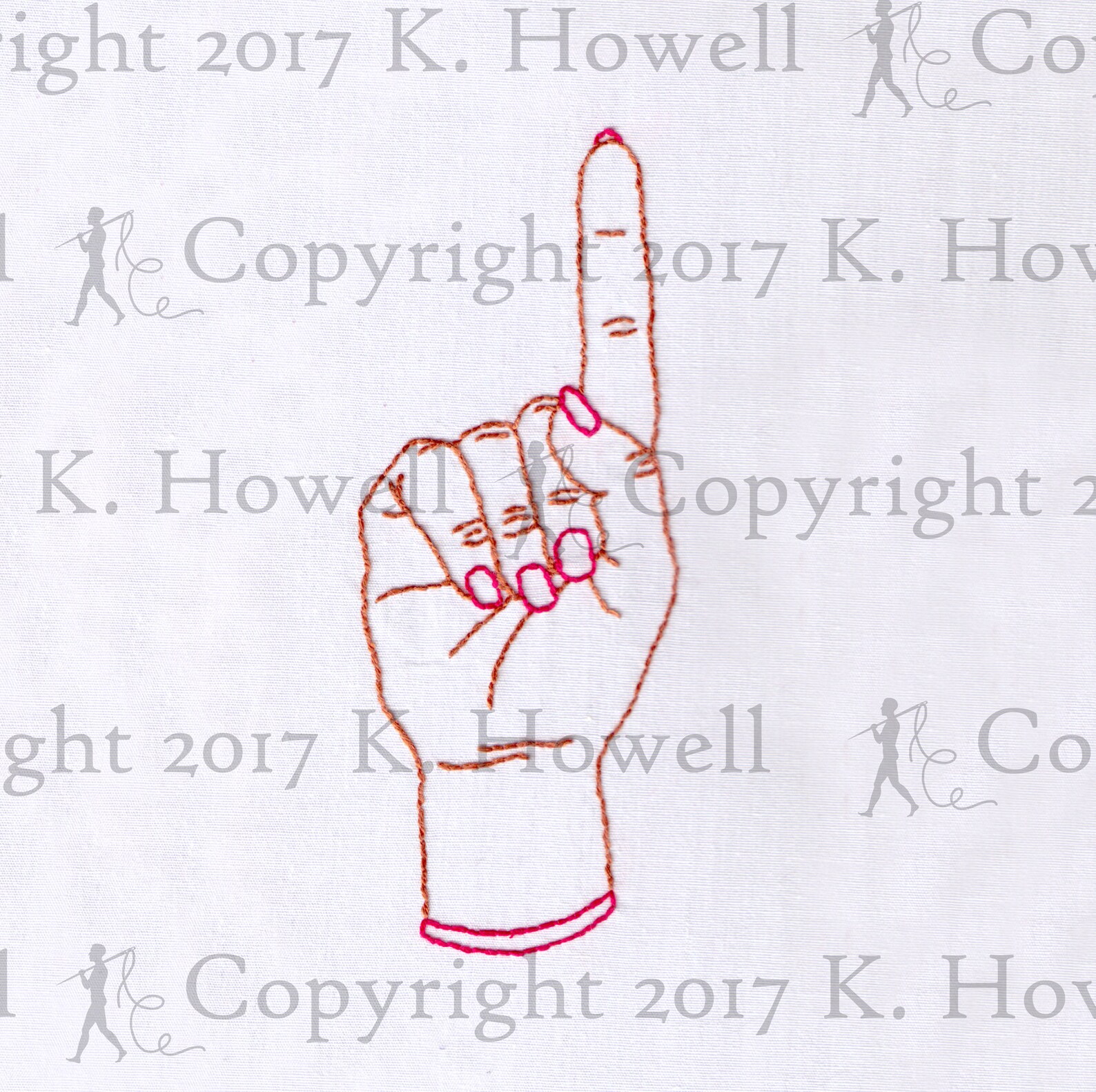 Finger Pointing Hand Embroidery Pattern Hand Gesture | Etsy