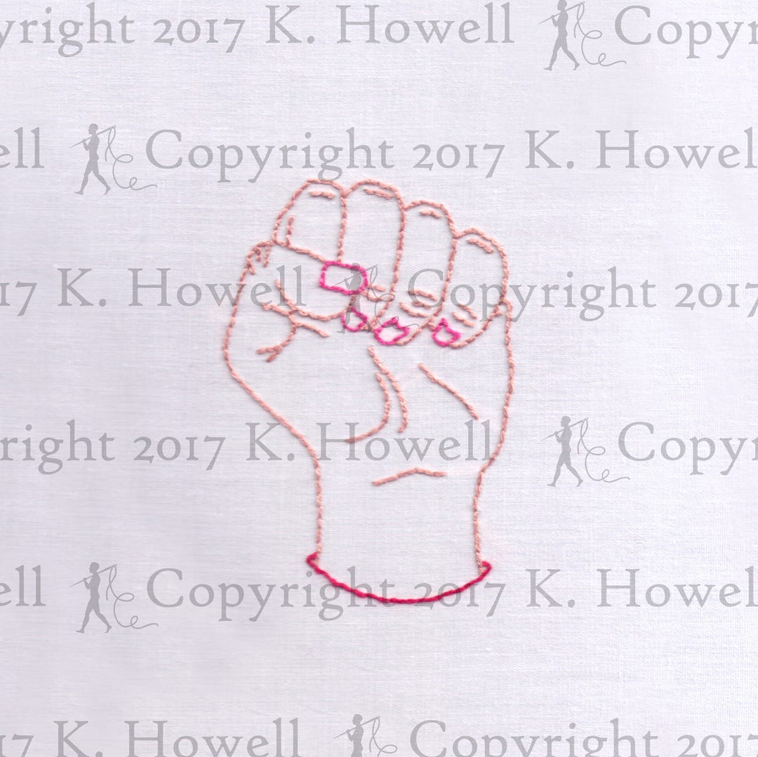 Fist Hand Embroidery Pattern, Hand, Gesture, Position, Symbol, Fingers ...