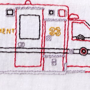 Paramedic Hand Embroidery Pattern, Truck, First Responder, Emergency ...