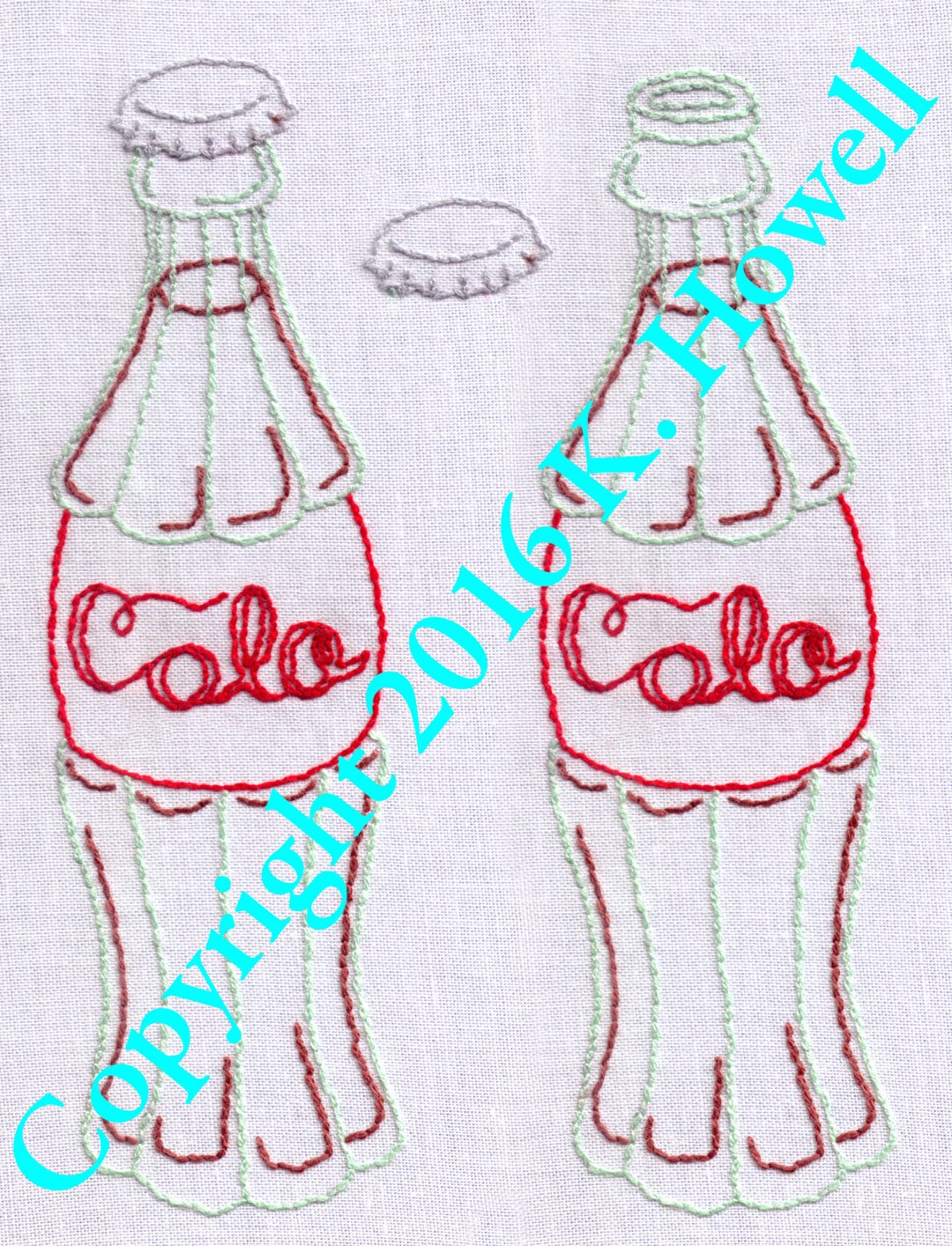 Cola Hand Embroidery Pattern, Bottle, Coca Cola, Coke, Soda, Pop, Soft ...