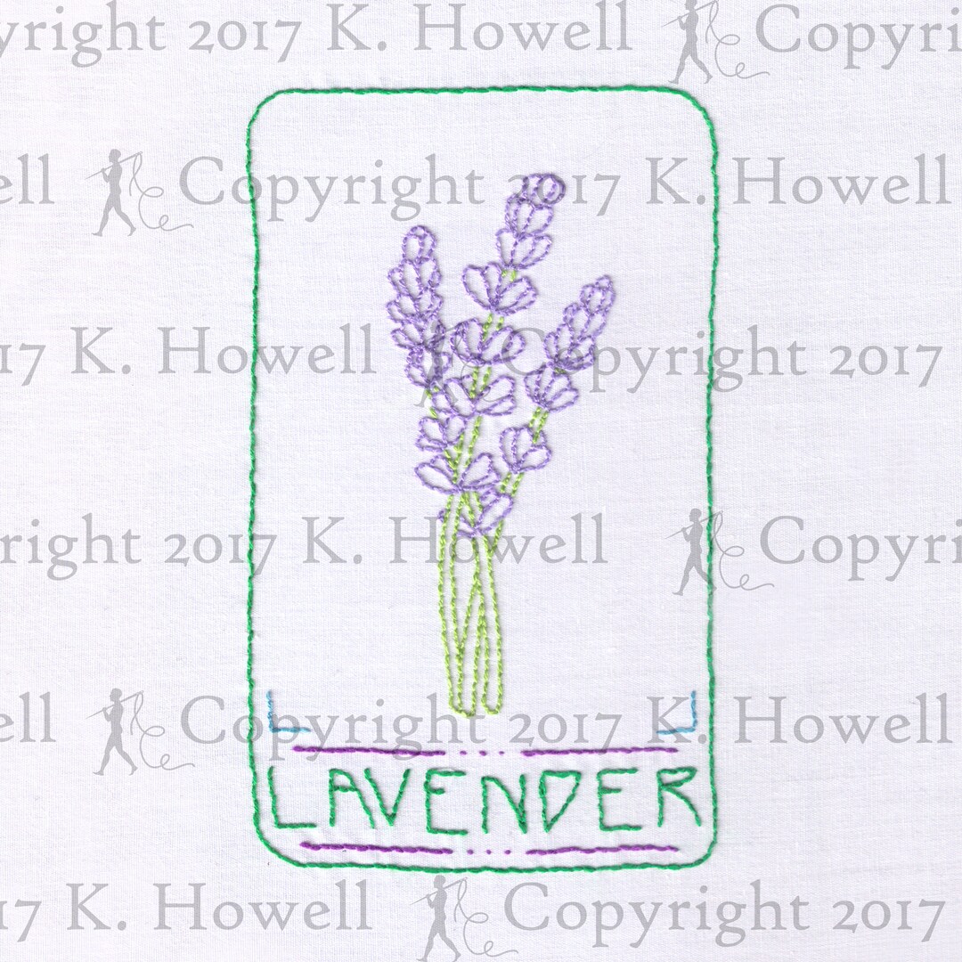 Lavender Hand Embroidery Pattern, Flower, Plant, Lavender, Herb ...