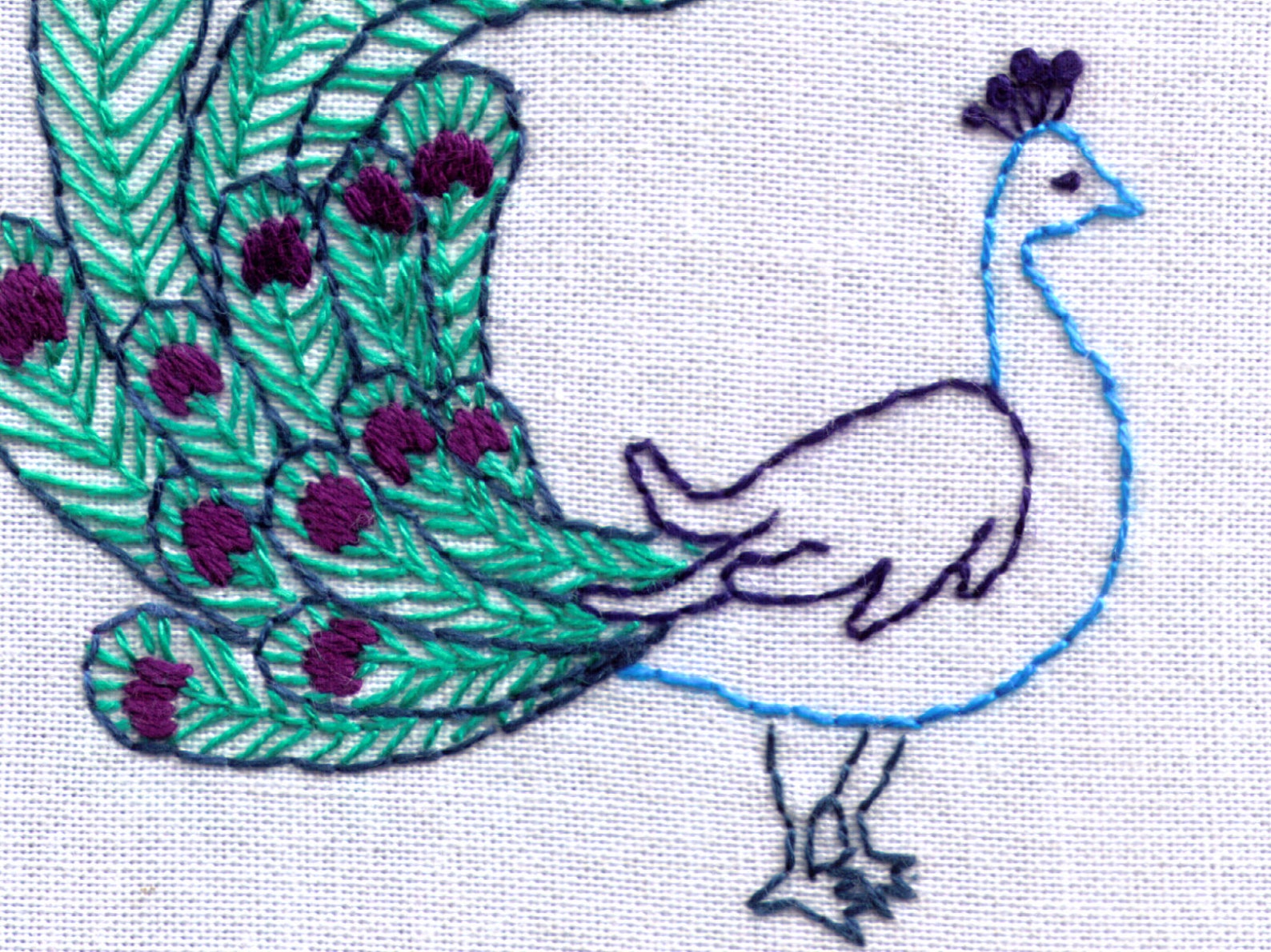 Peacock Hand Embroidery Pattern Bird PDF | Etsy