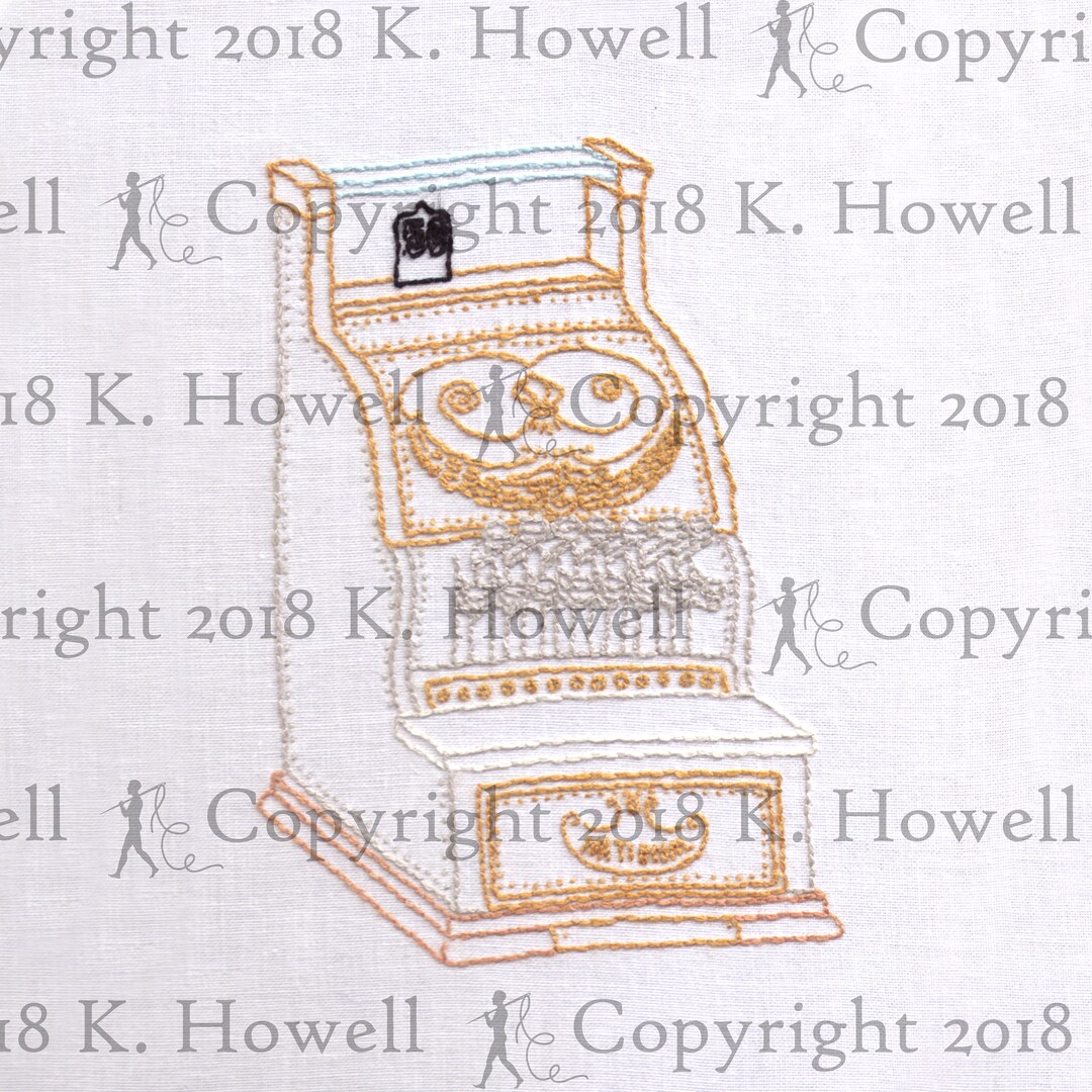 Cash Register Hand Embroidery Pattern, Antique, Vintage, Cash, Register ...