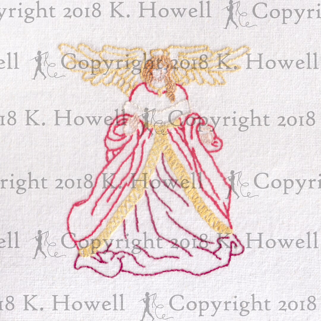 Angel Hand Embroidery Pattern, Christmas, Angel, Tree, Decoration, Tree ...