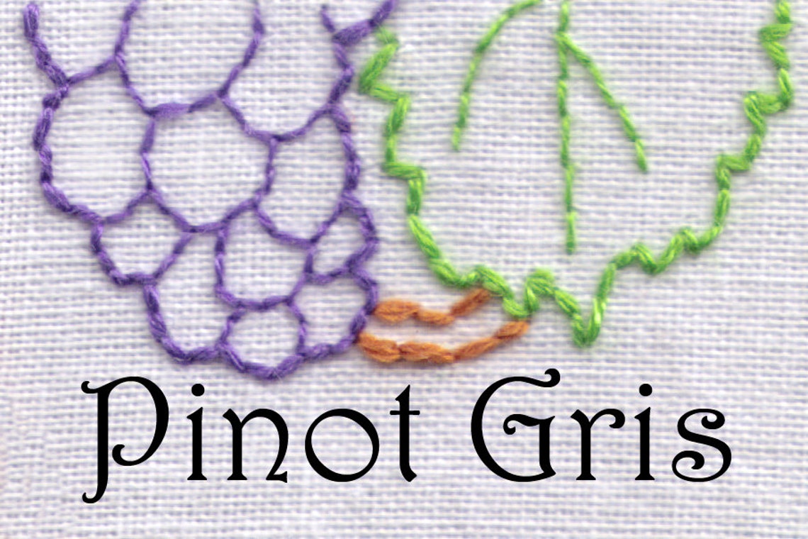 Grapes Hand Embroidery Pattern, Wine, Fruit, Food, Grape, Bunch ...