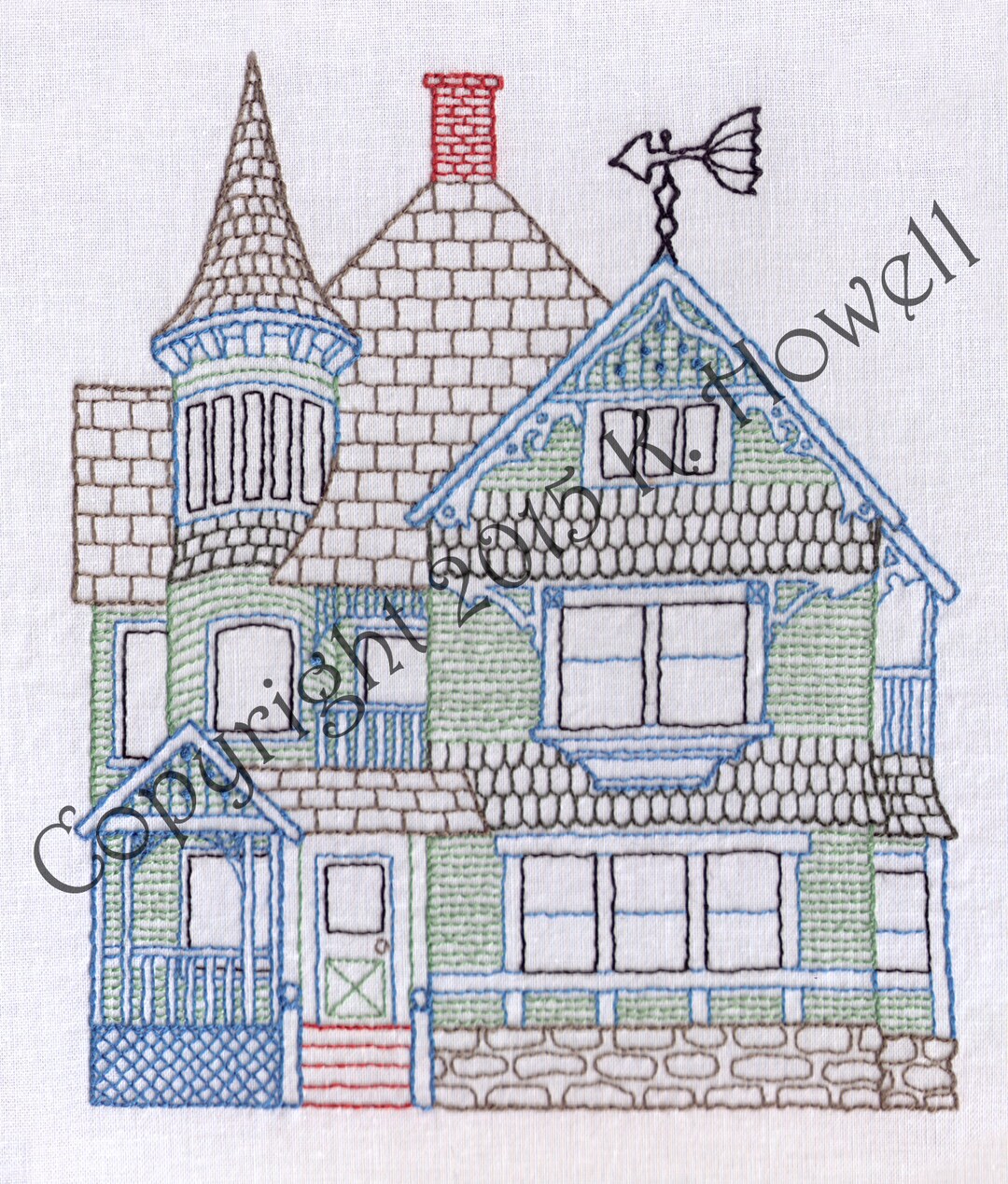 House Hand Embroidery Pattern, Victorian, House, Detailed, Queen Anne ...