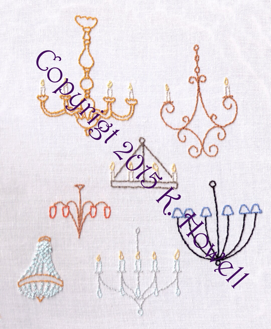 Chandeliers Hand Embroidery Pattern, Lights, PDF, Miniature - Etsy