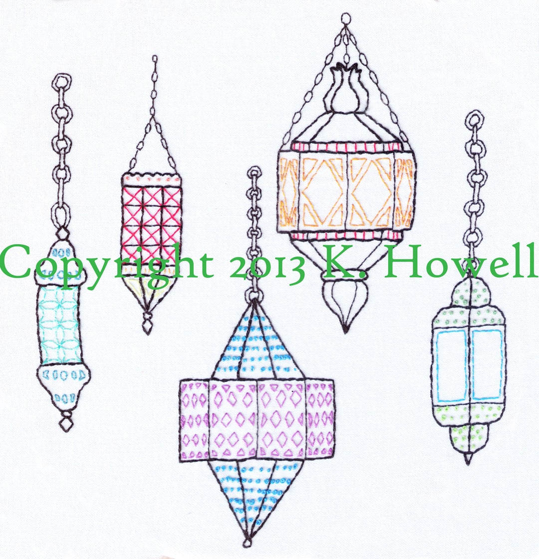 Lamps Hand Embroidery Pattern, Turkish Lamp, Collection, Pendant Lamps ...