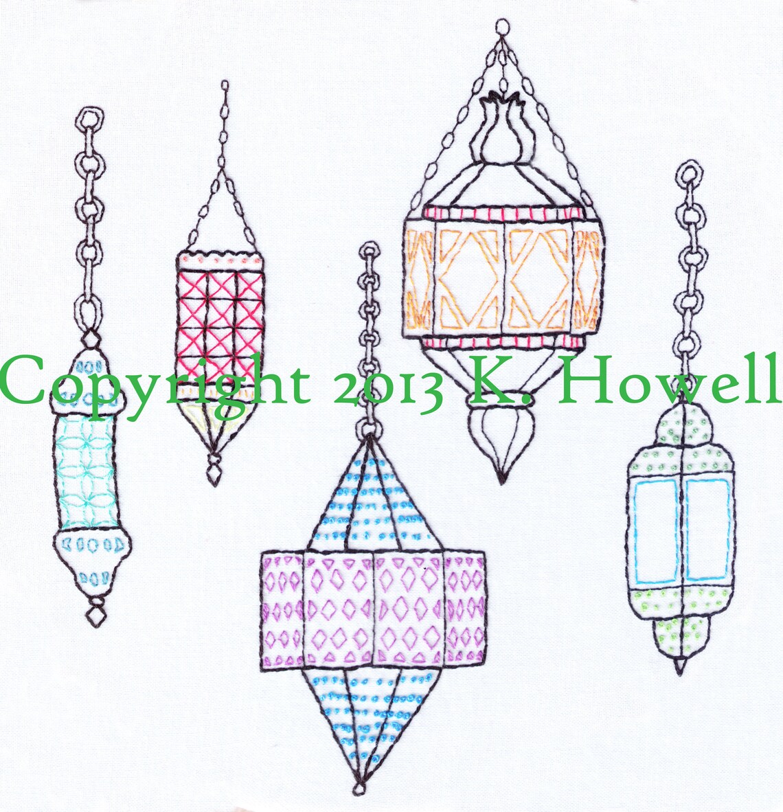 Lamps Hand Embroidery Pattern, Turkish Lamp, Collection, Pendant Lamps ...