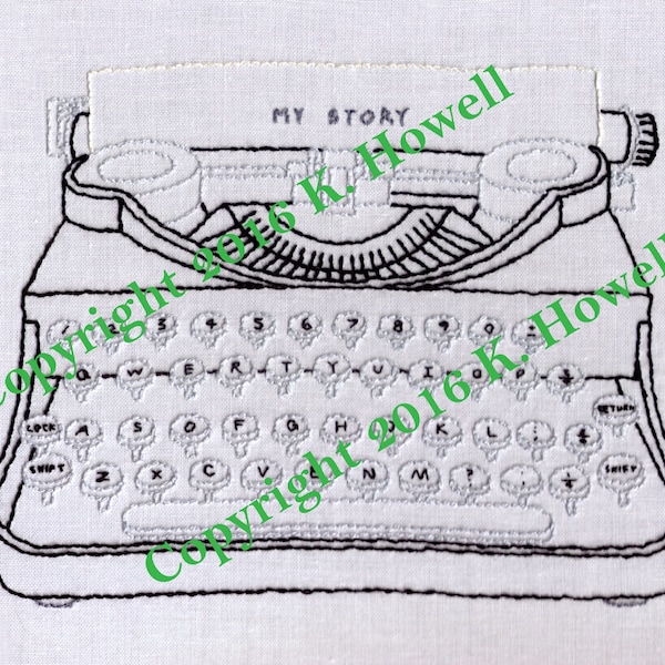 Typewriter Embroidery Font - Etsy