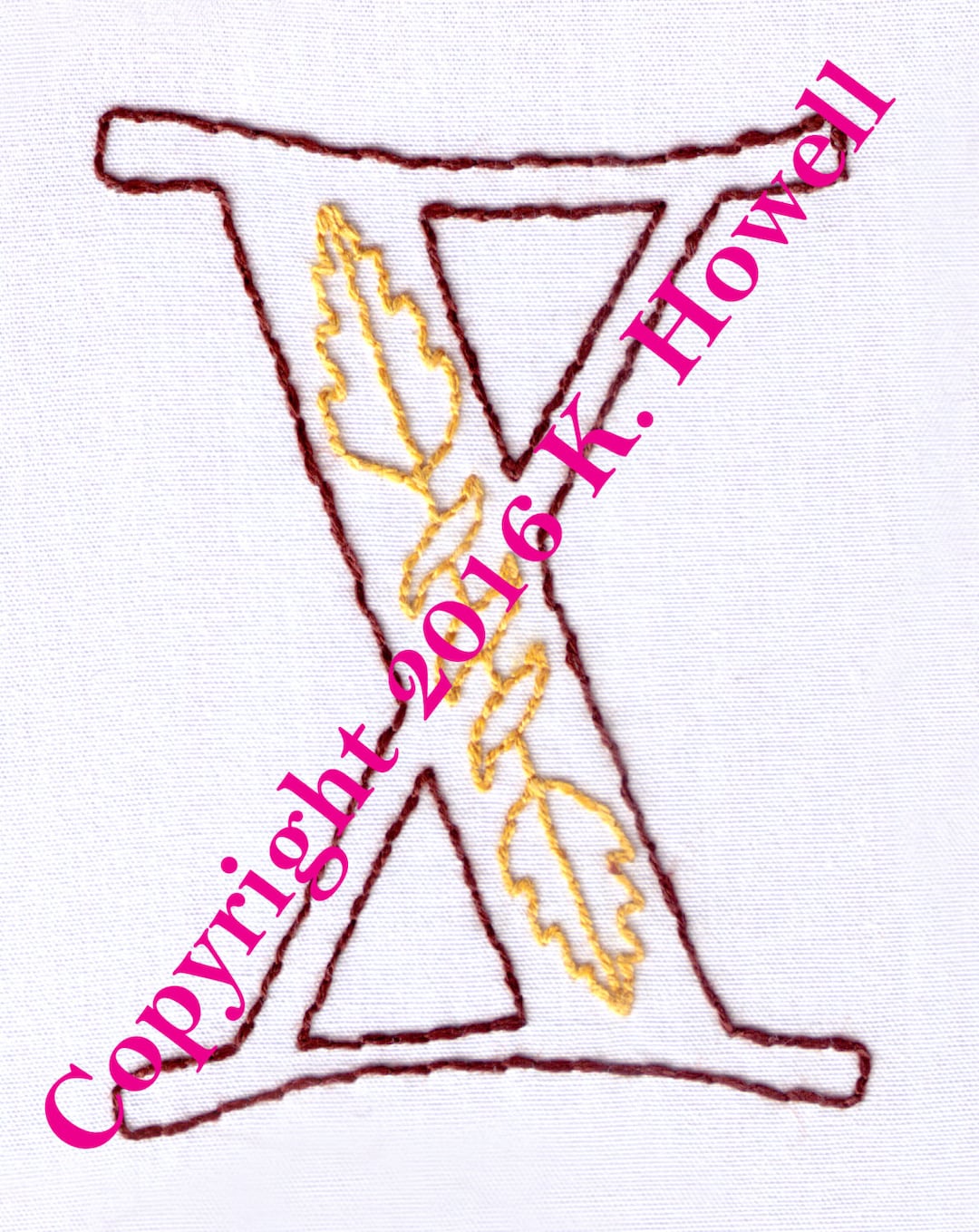 X Hand Embroidery Pattern, Medieval, Letter, Monogram, Font ...
