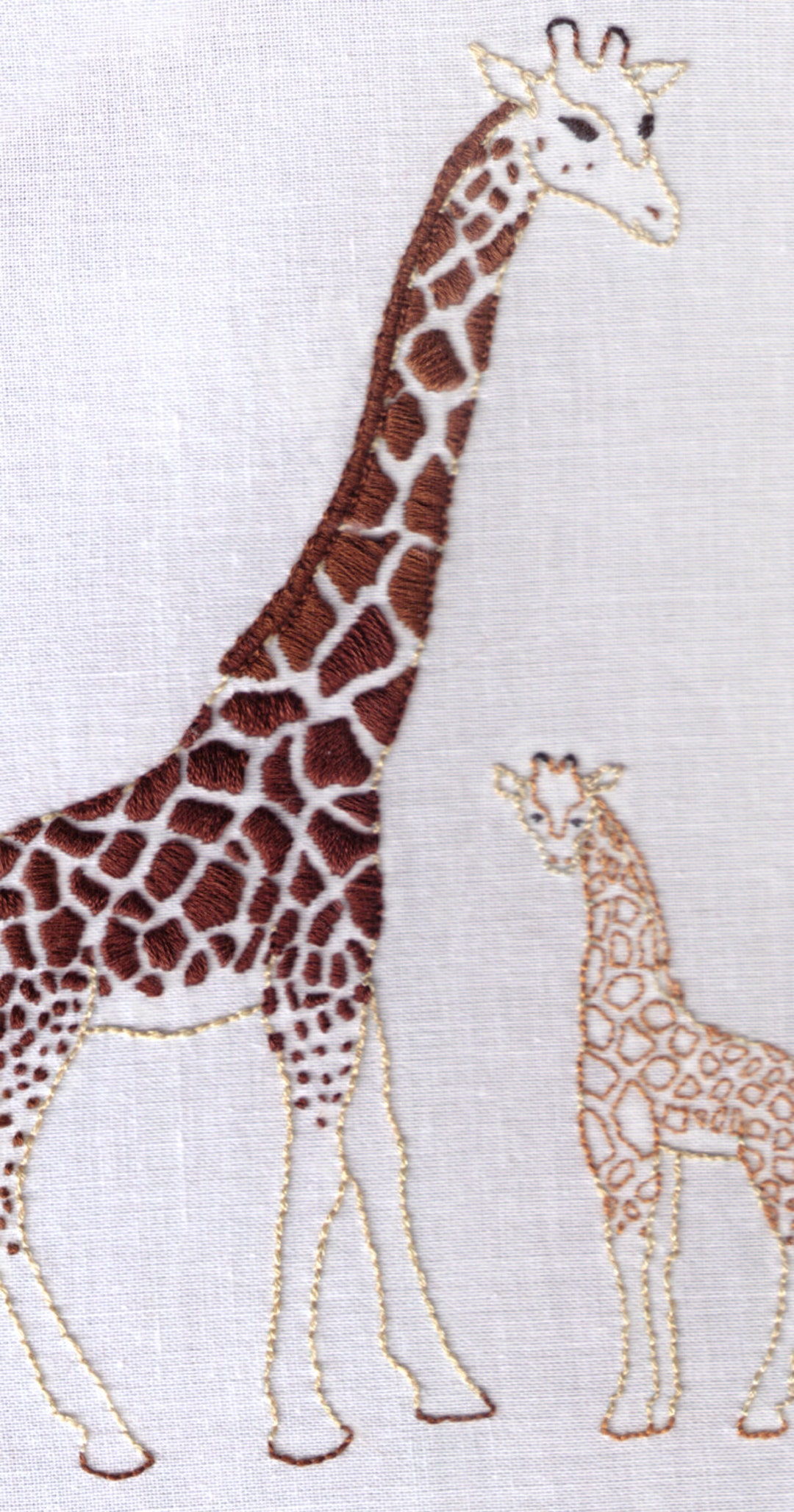 Giraffes Hand Embroidery Pattern, African, Mother, Baby, Safari ...