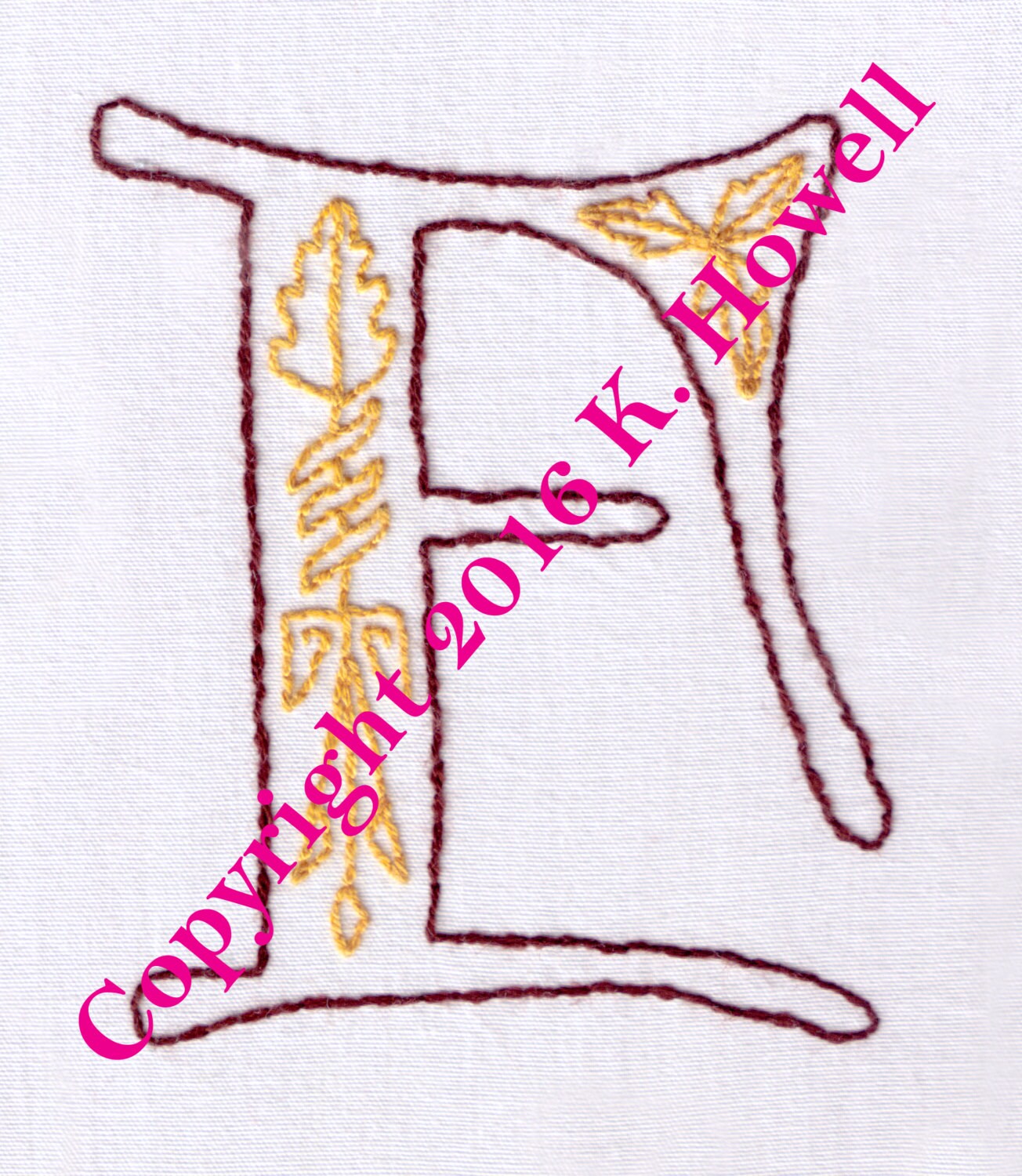 F Hand Embroidery Pattern Medieval Letter Monogram Font | Etsy