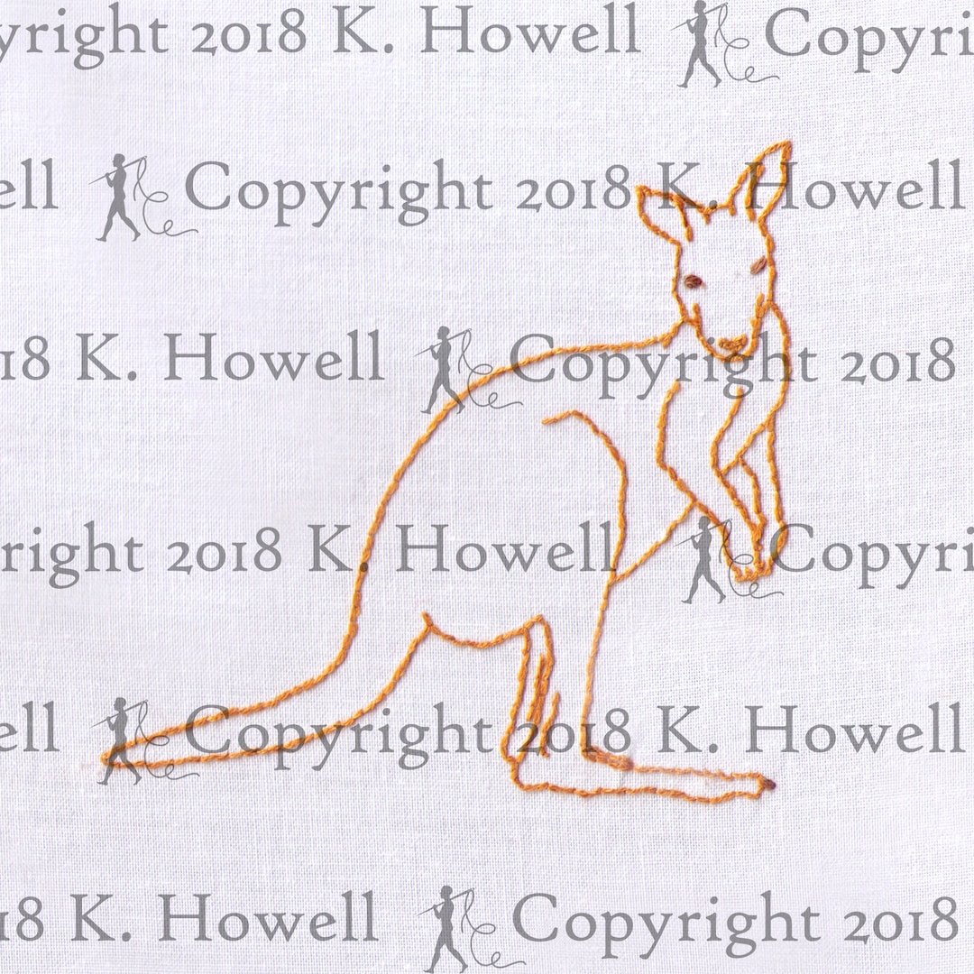 Kangaroo Hand Embroidery Pattern, Animal, Cute, Australia, Kangaroo ...