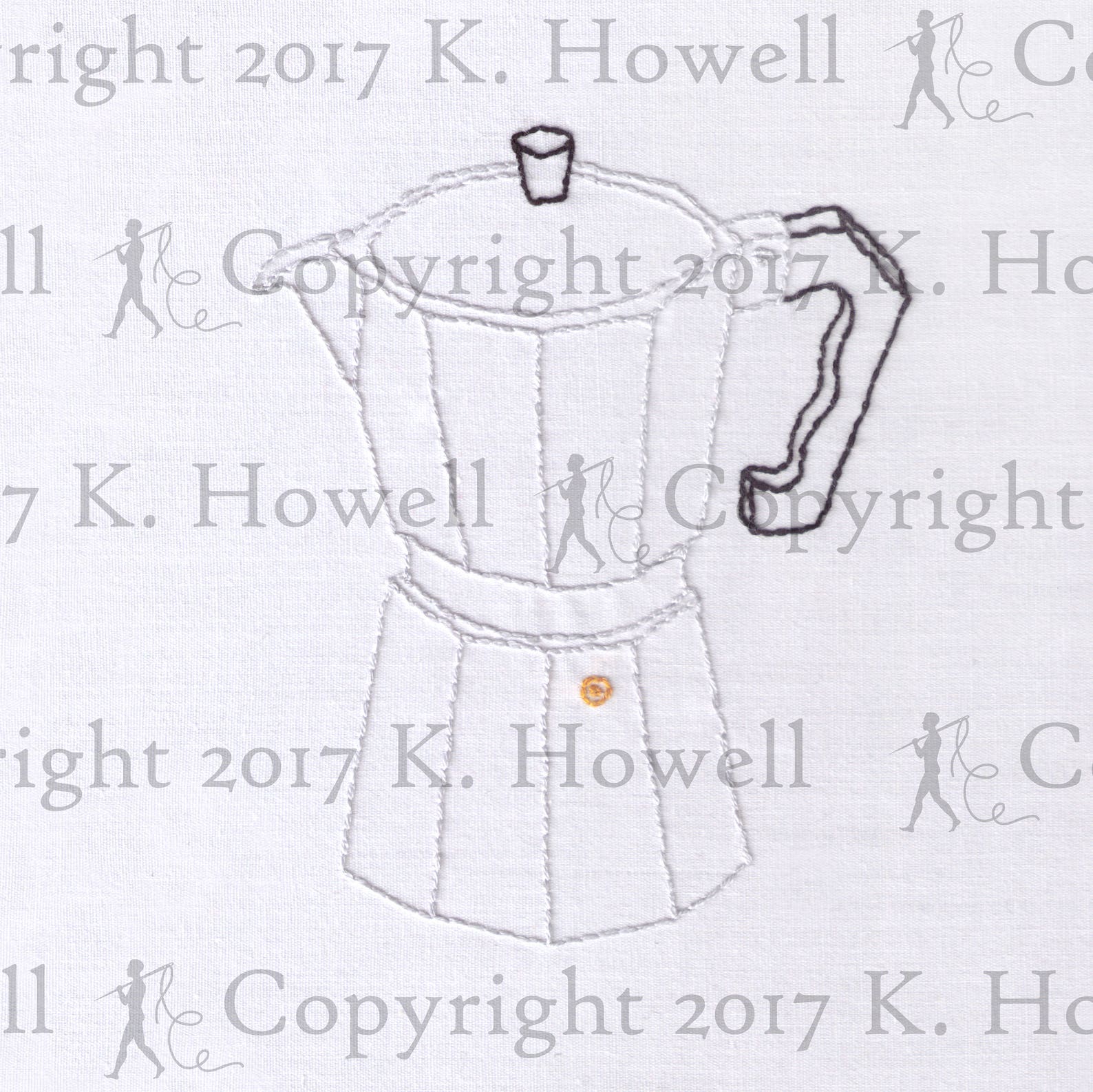 Coffee Hand Embroidery Pattern, Maker, Espresso, Pot, Percolator, Home ...