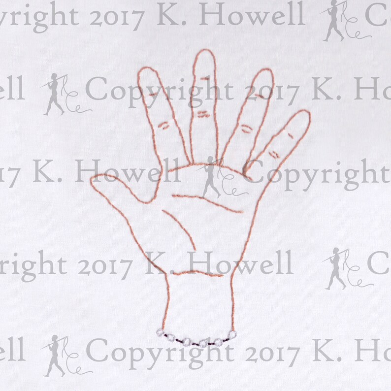 Wave Hand Embroidery Pattern Hand Gesture Position Symbol - Etsy Hong Kong