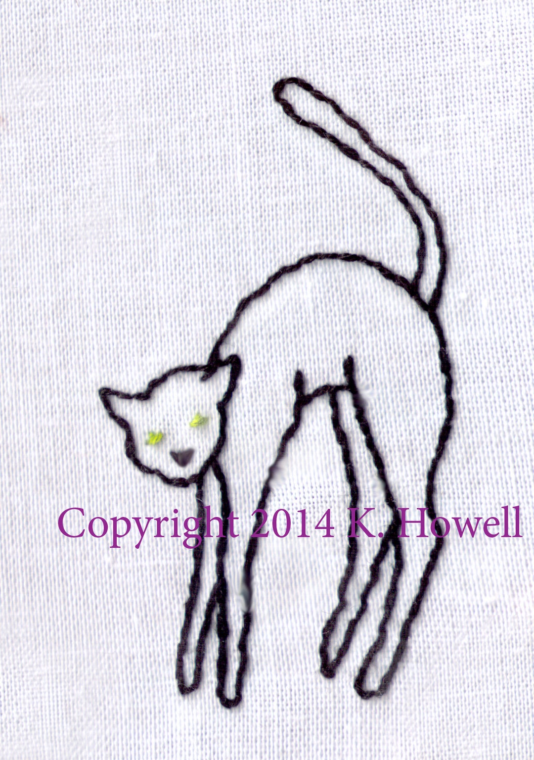 Cat Hand Embroidery Pattern, PDF, Scared Cat, Halloween - Etsy