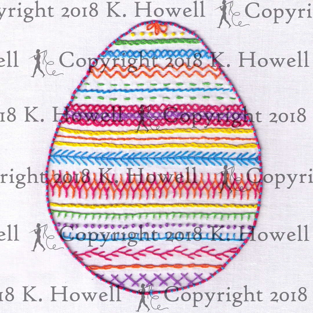 Egg Sampler Hand Embroidery Pattern, Easter, Egg, Sampler, Fancy ...