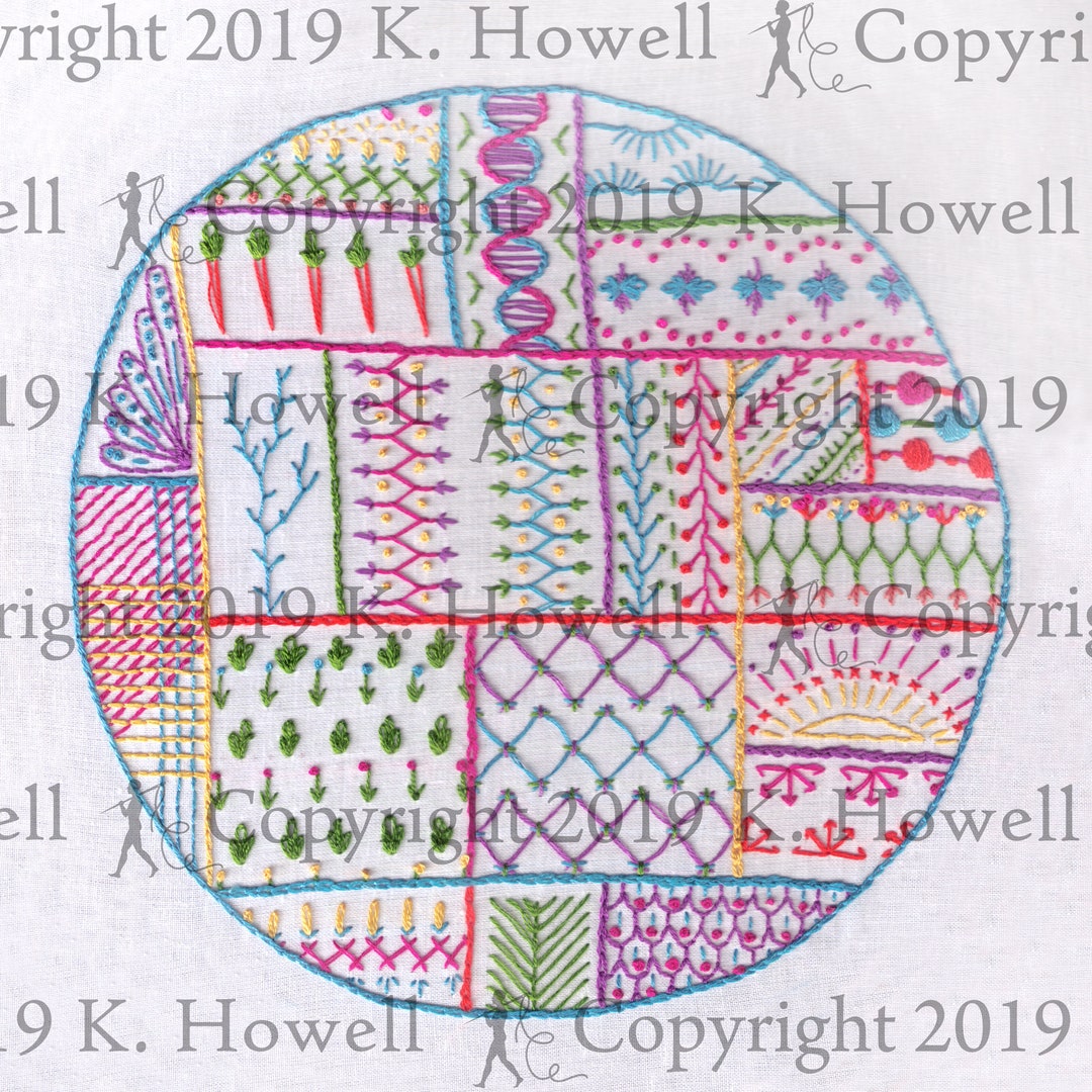 Sampler Hand Embroidery Pattern, Combination, Combo, Stitch, Sampler ...