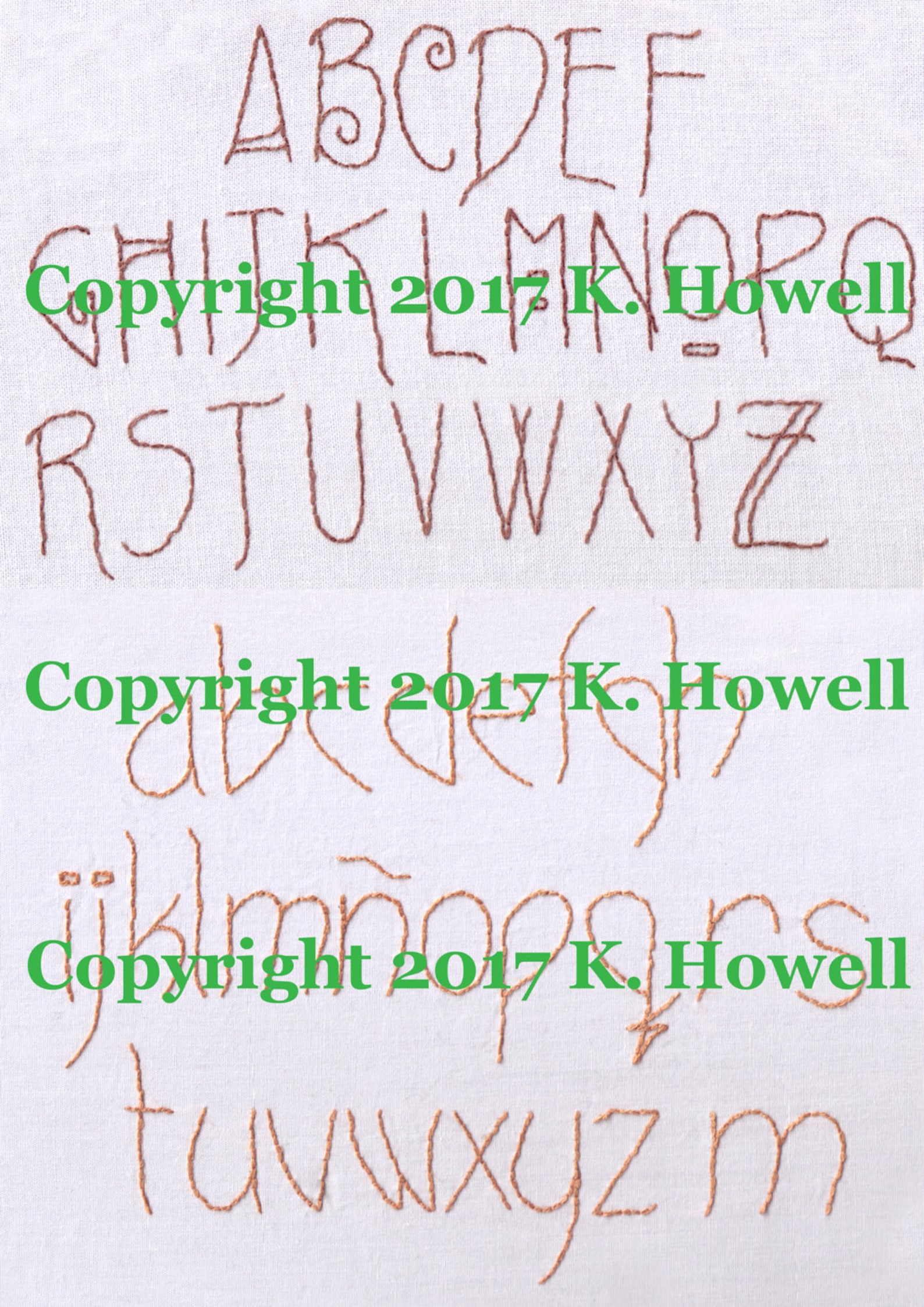 Craftsman Revisited Upper and Lower Case Font Hand Embroidery Pattern ...